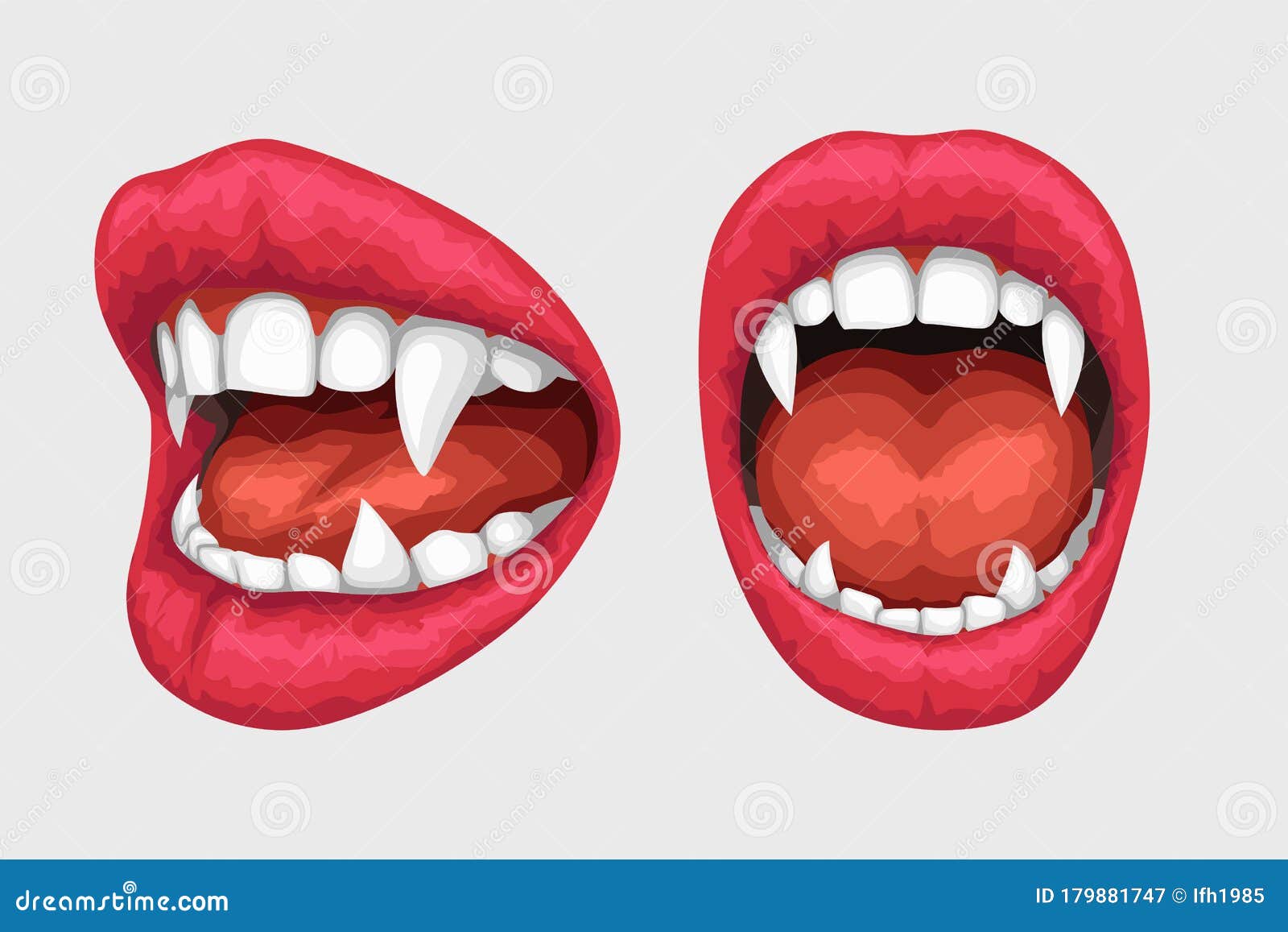 Vampire Lips White Teeth Set Stock Vector - Illustration of holiday ...