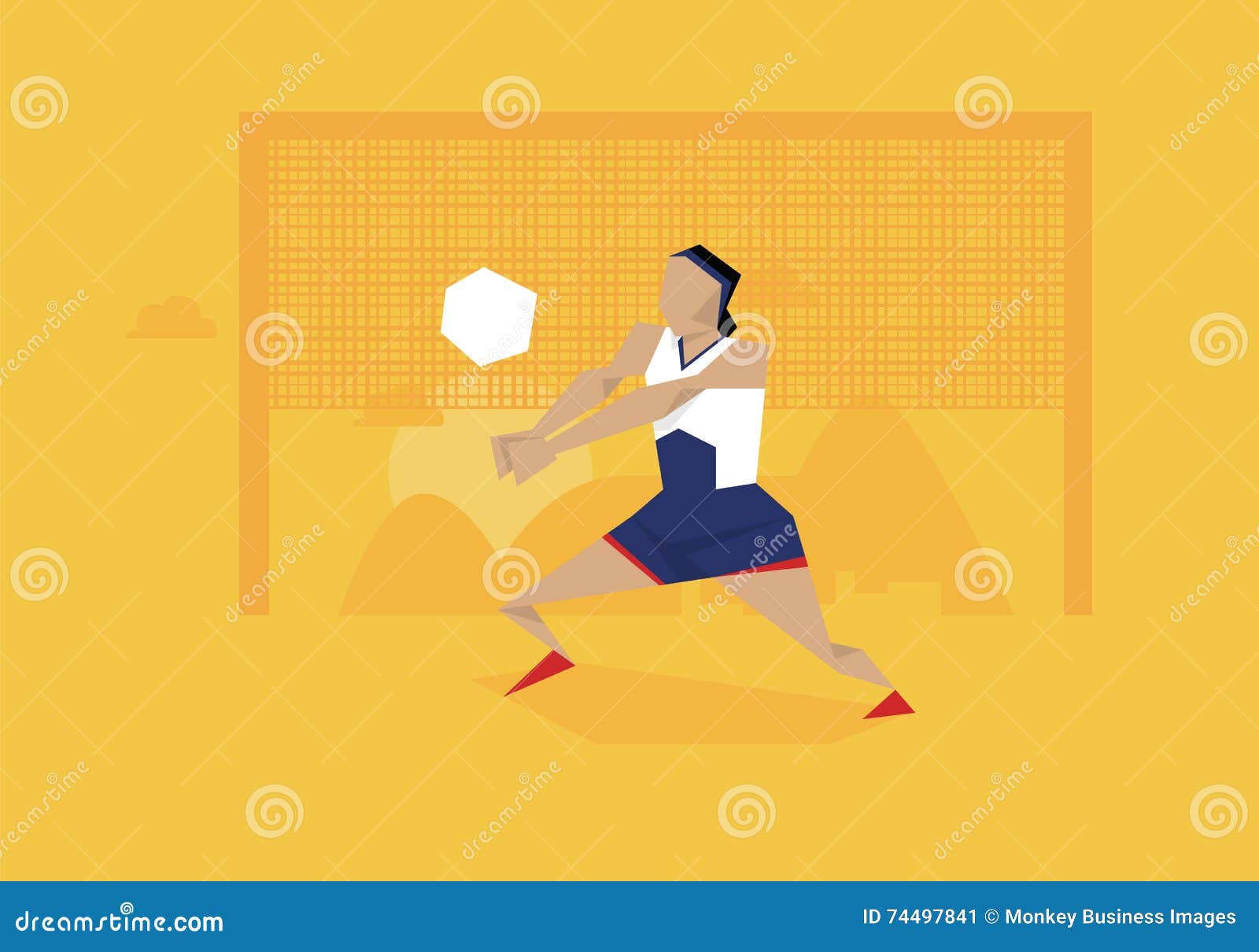 Female Volleyball Player Stylized Silhouette Cartoon Vector ...
