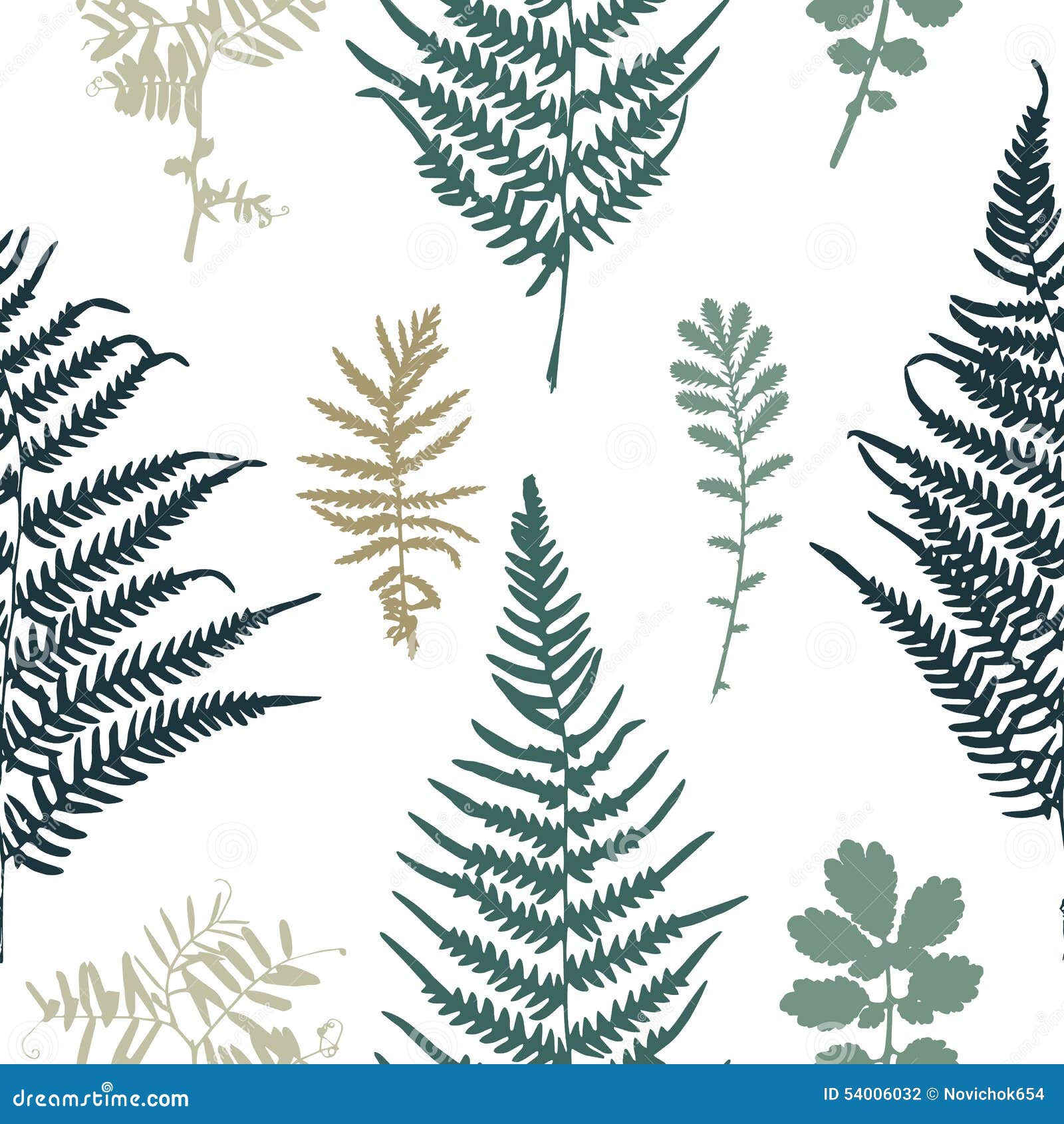 Illustration of Fern Seamless Pattern Stock Vector - Illustration of ...