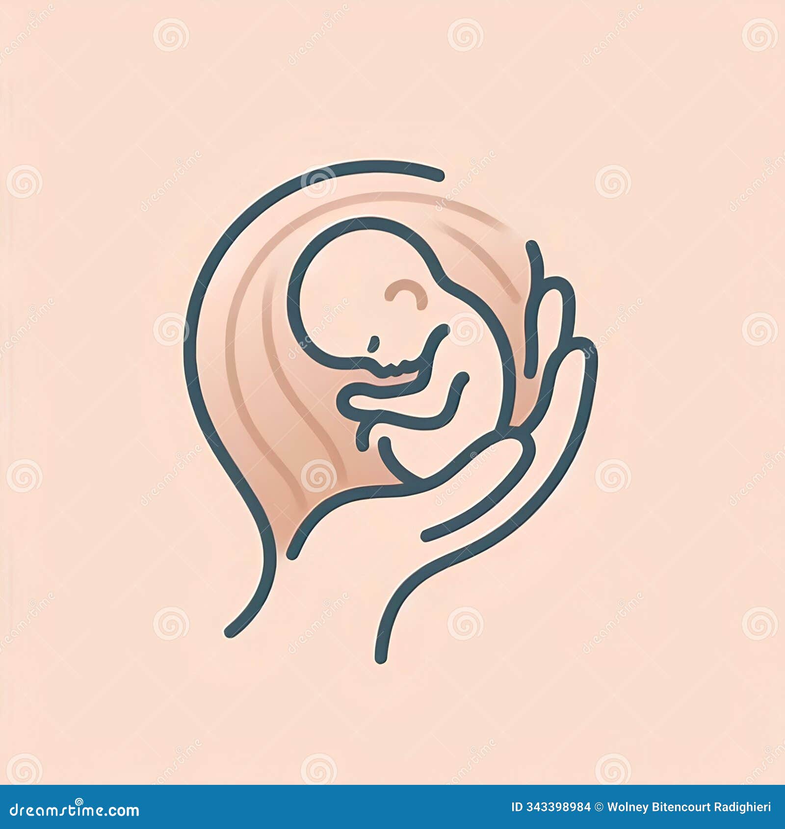 Illustration of a Fetus Inside the Mother S Uterus Stock Photo - Image ...