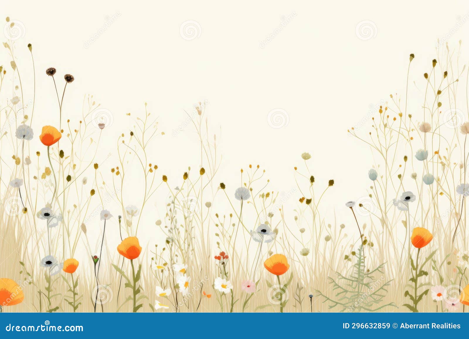 An Illustration of a Field with Wildflowers Stock Illustration ...