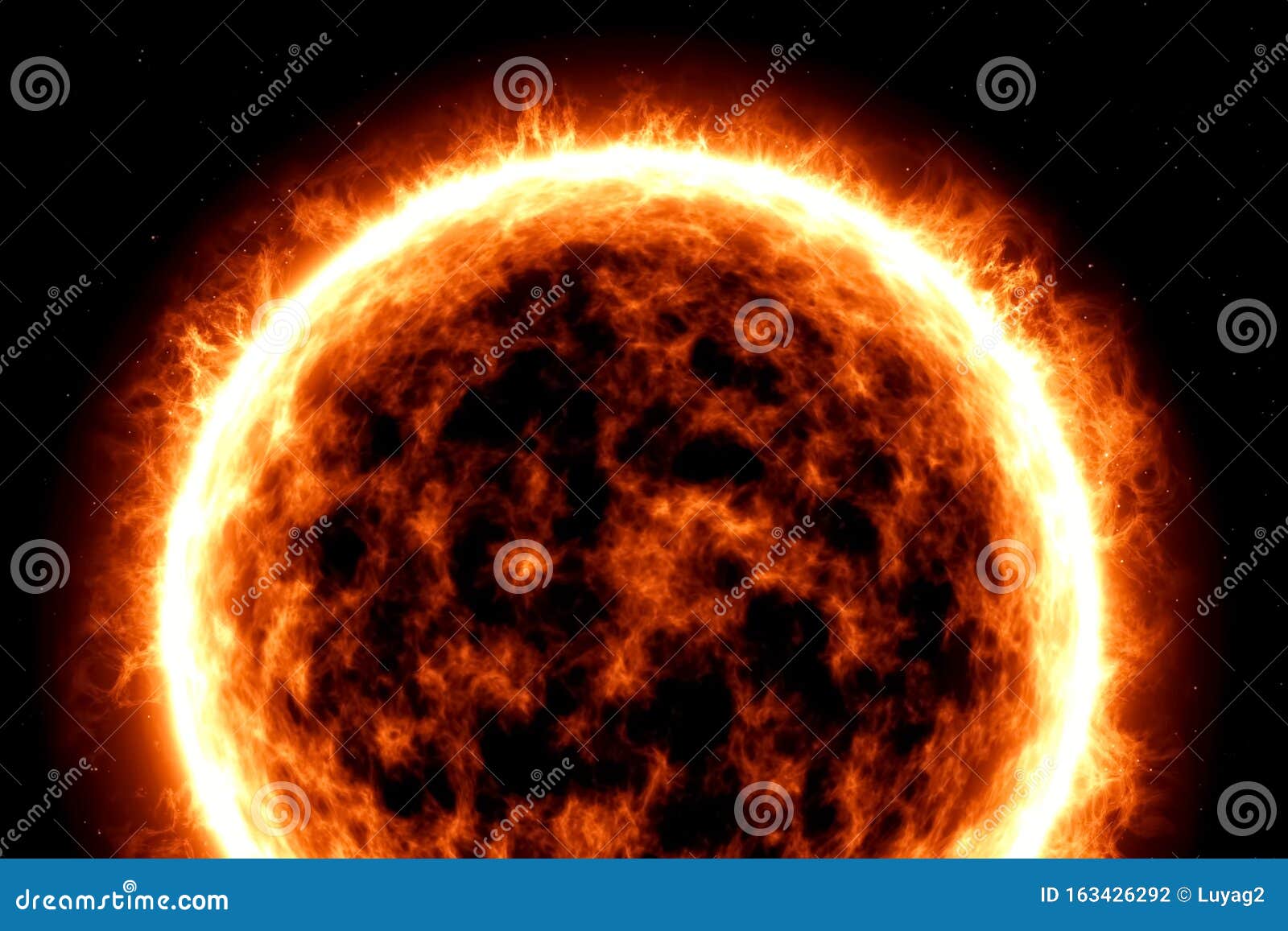 Illustration of Fiery Ball of a Burning Star, Solar Disk Stock ...