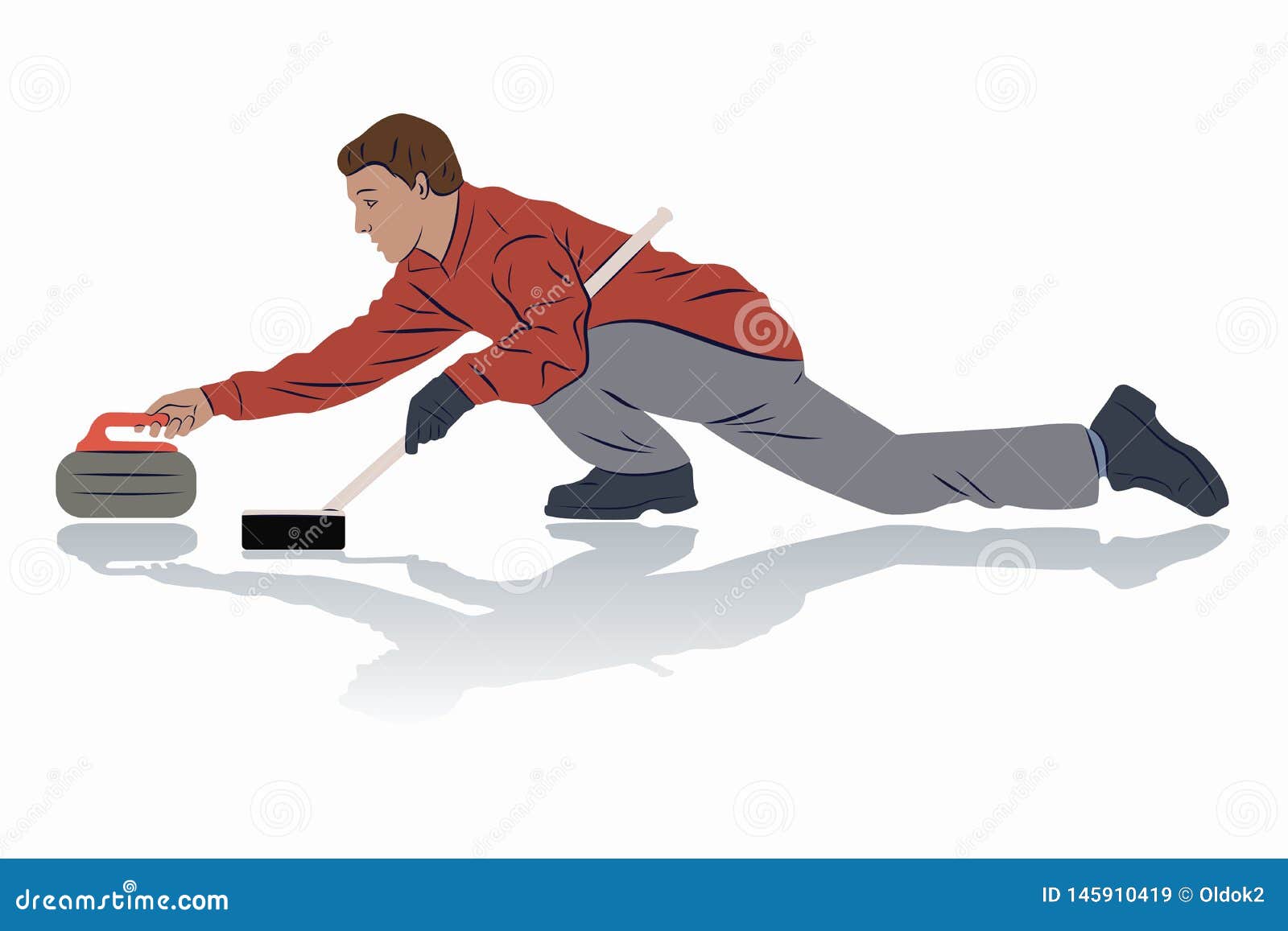 Illustration of Figure Curling Player , Vector Draw Stock Vector ...