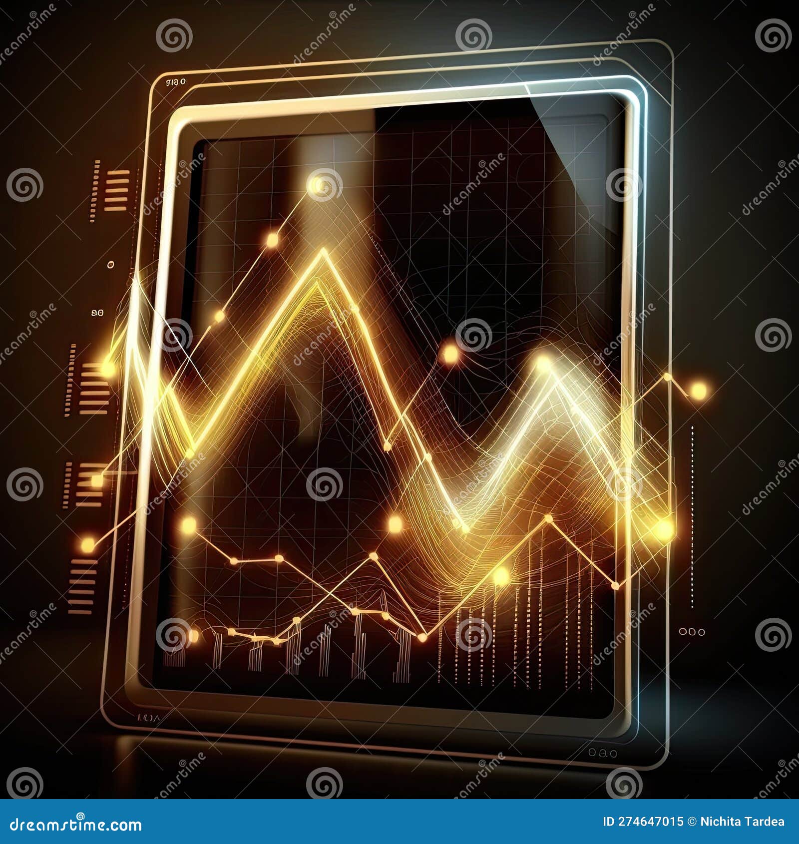 Illustration of a Financial Chart Displayed on a Computer Screen ...
