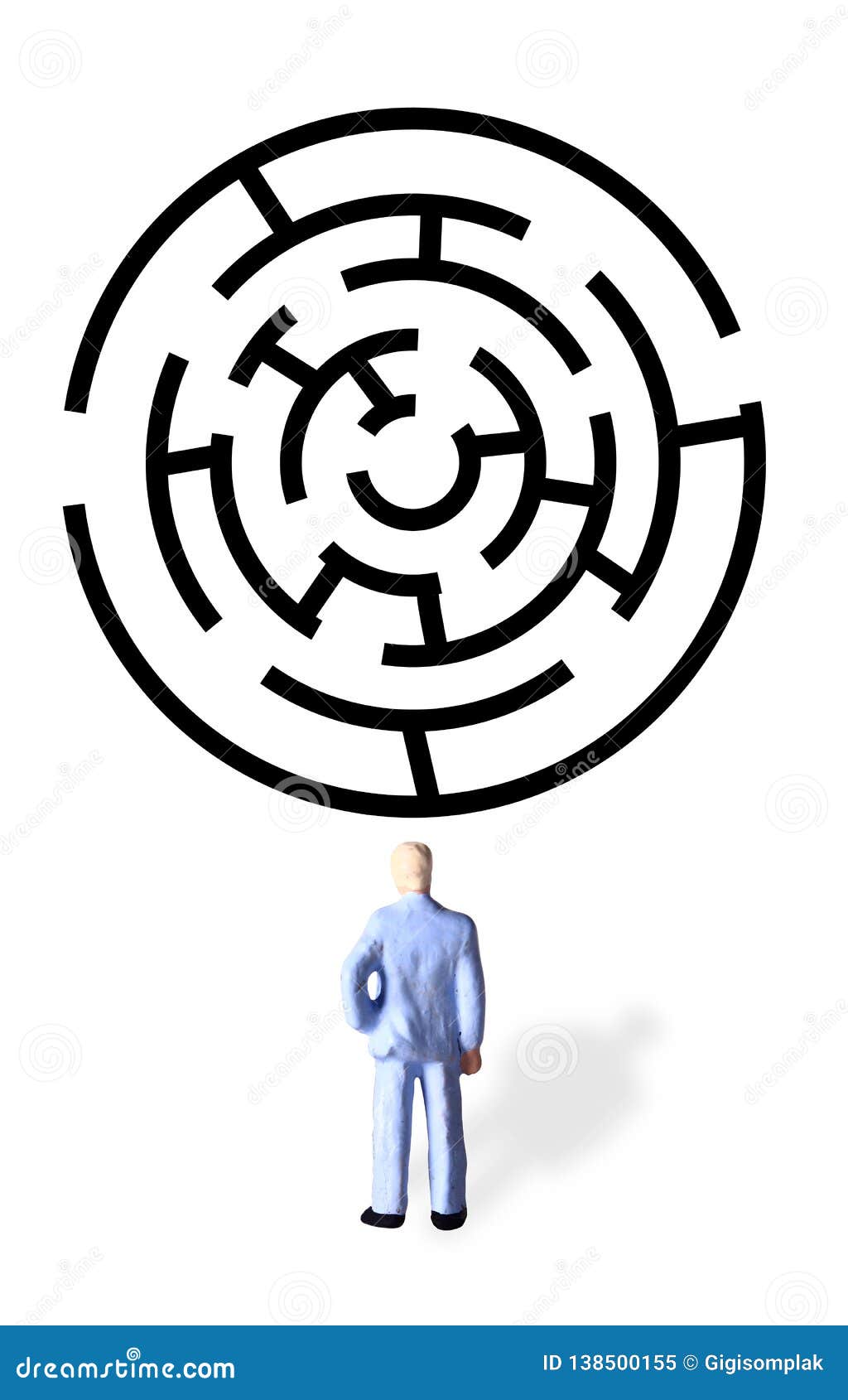 Illustration for Finding Best Solution Problem, Mini Figure Businessman ...