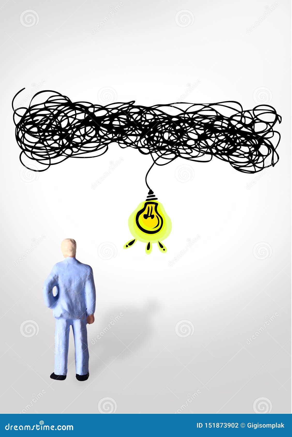 Illustration for Finding Best Solution Problem, Mini Figure Businessman ...