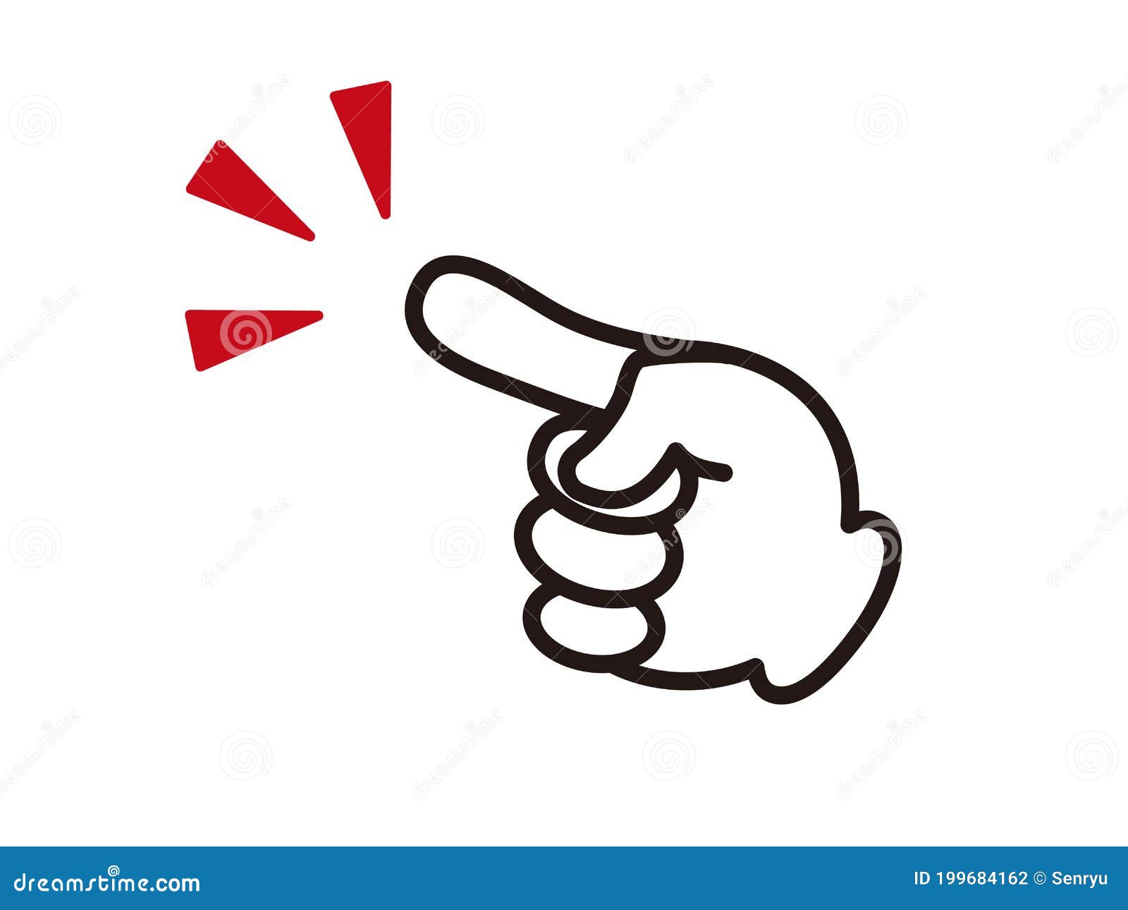 Finger point illustration stock vector. Illustration of drawing - 199684162
