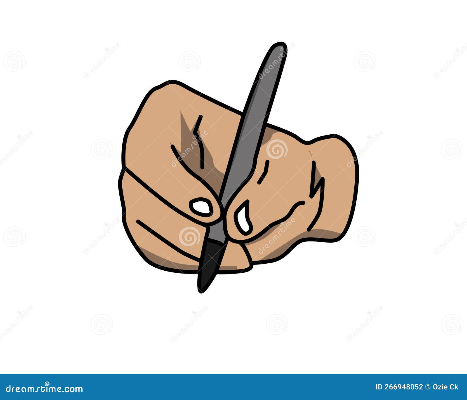 Illustration of a Finger Writing and Holding a Ballpoint Pen Stock ...