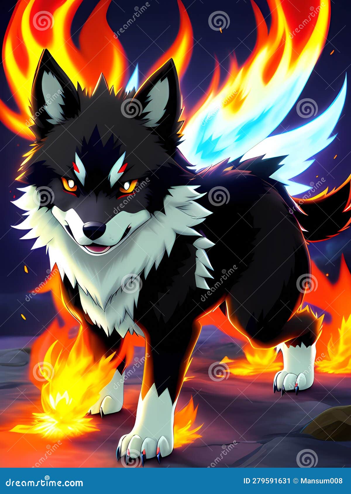 Anime Fire Wolf