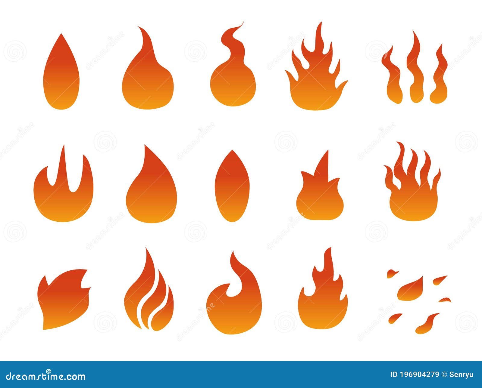 Fire icon set stock vector. Illustration of variation - 196904279