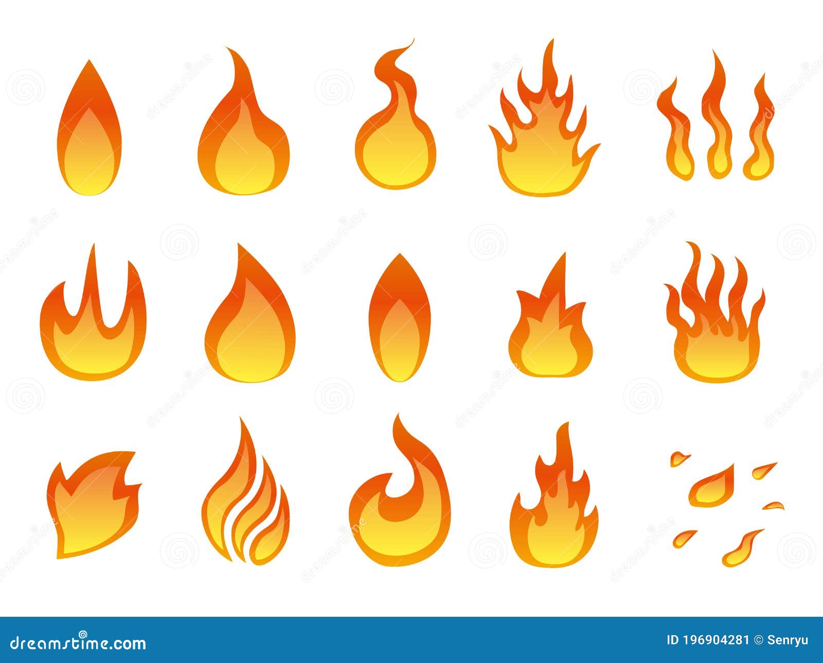Fire icon set stock vector. Illustration of stylish - 196904281