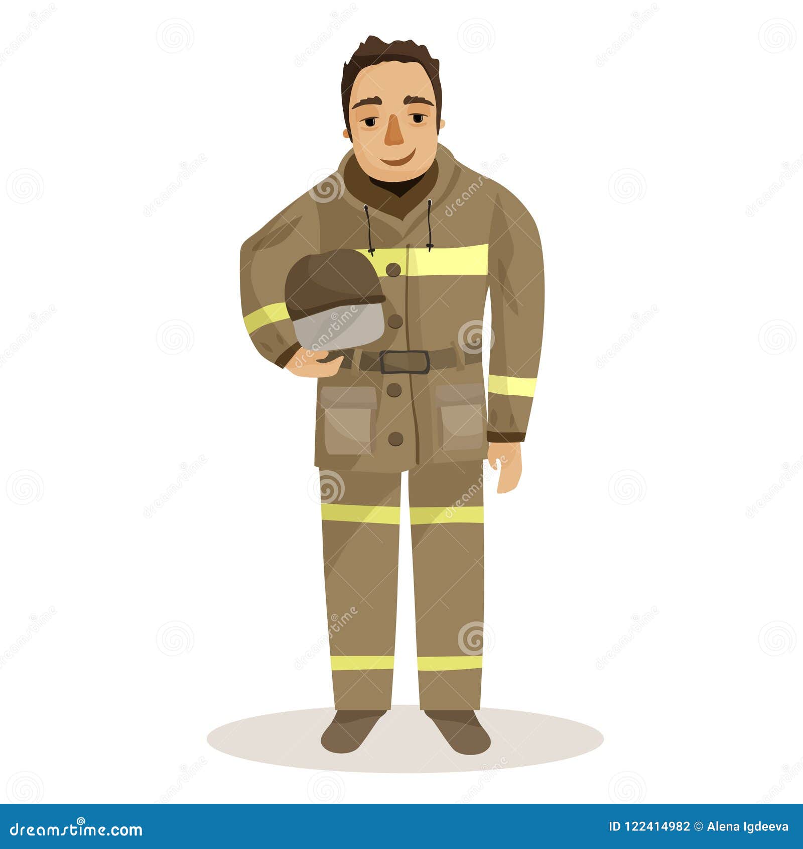 Illustration of a fireman stock vector. Illustration of worker - 122414982