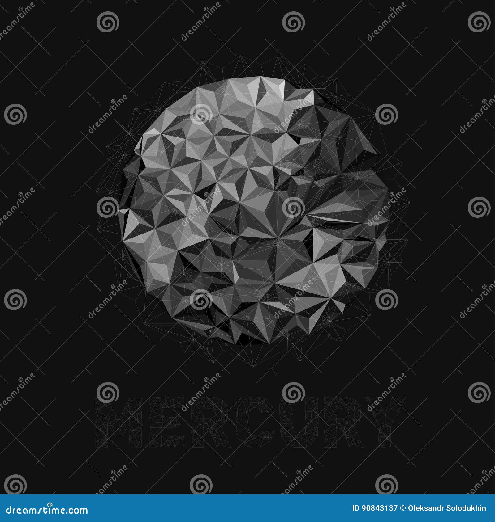 Illustration of the First Planet in the Solar System. Planet Mercury ...