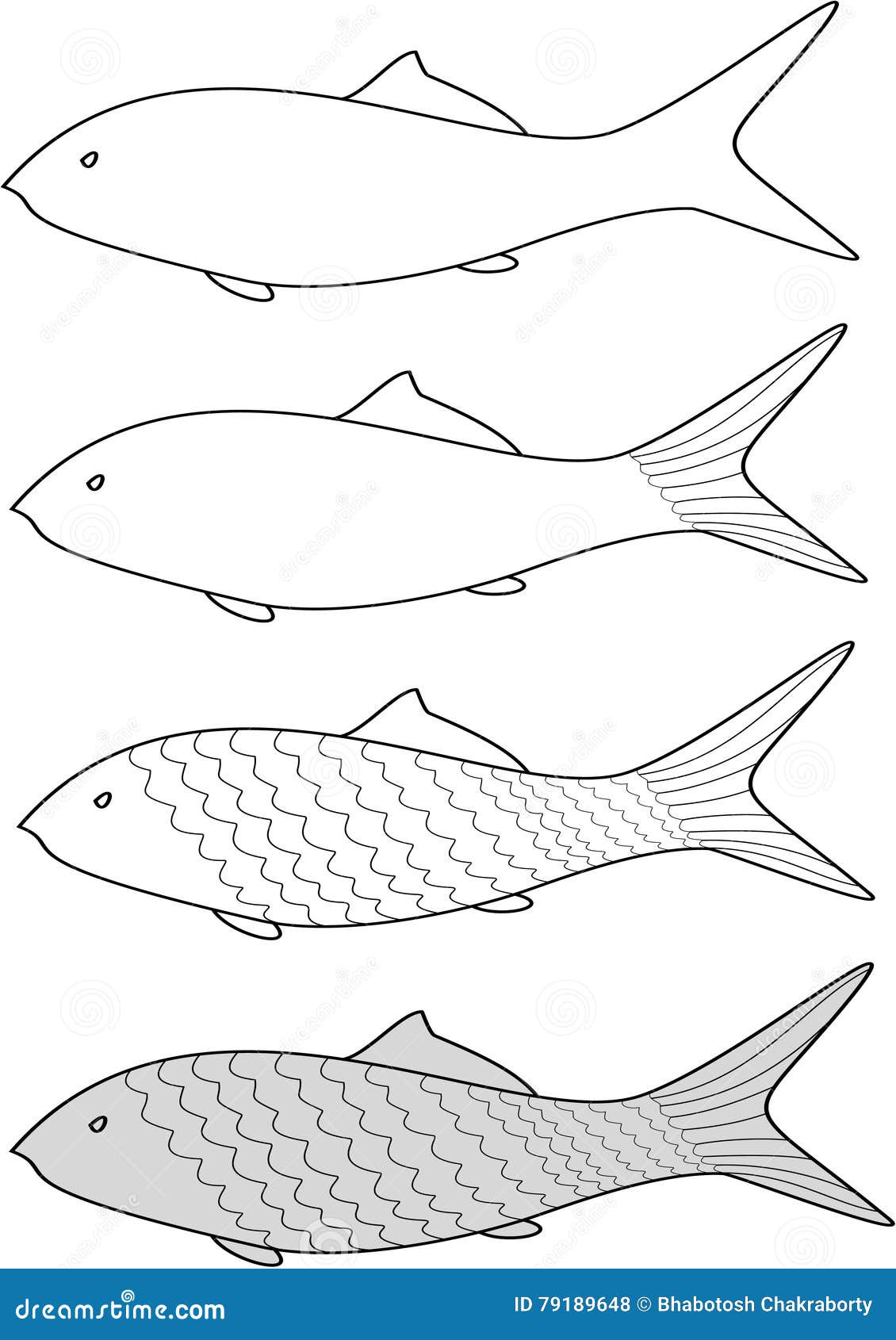Draw The Fish. Vector Ocean Kingdom Drawing Practice Worksheet With ...