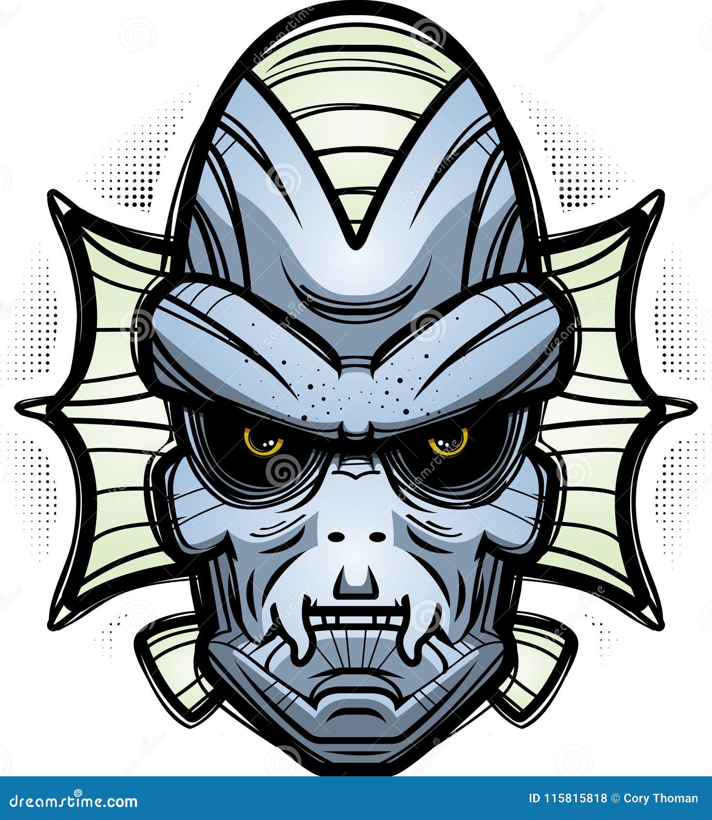 Evil Fish Creature Illustration Stock Vector - Illustration of cartoon ...