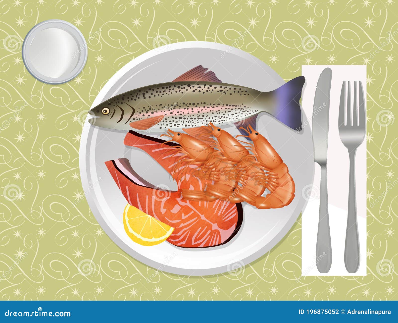 Illustration of Fish Dinner Restaurant Stock Illustration ...
