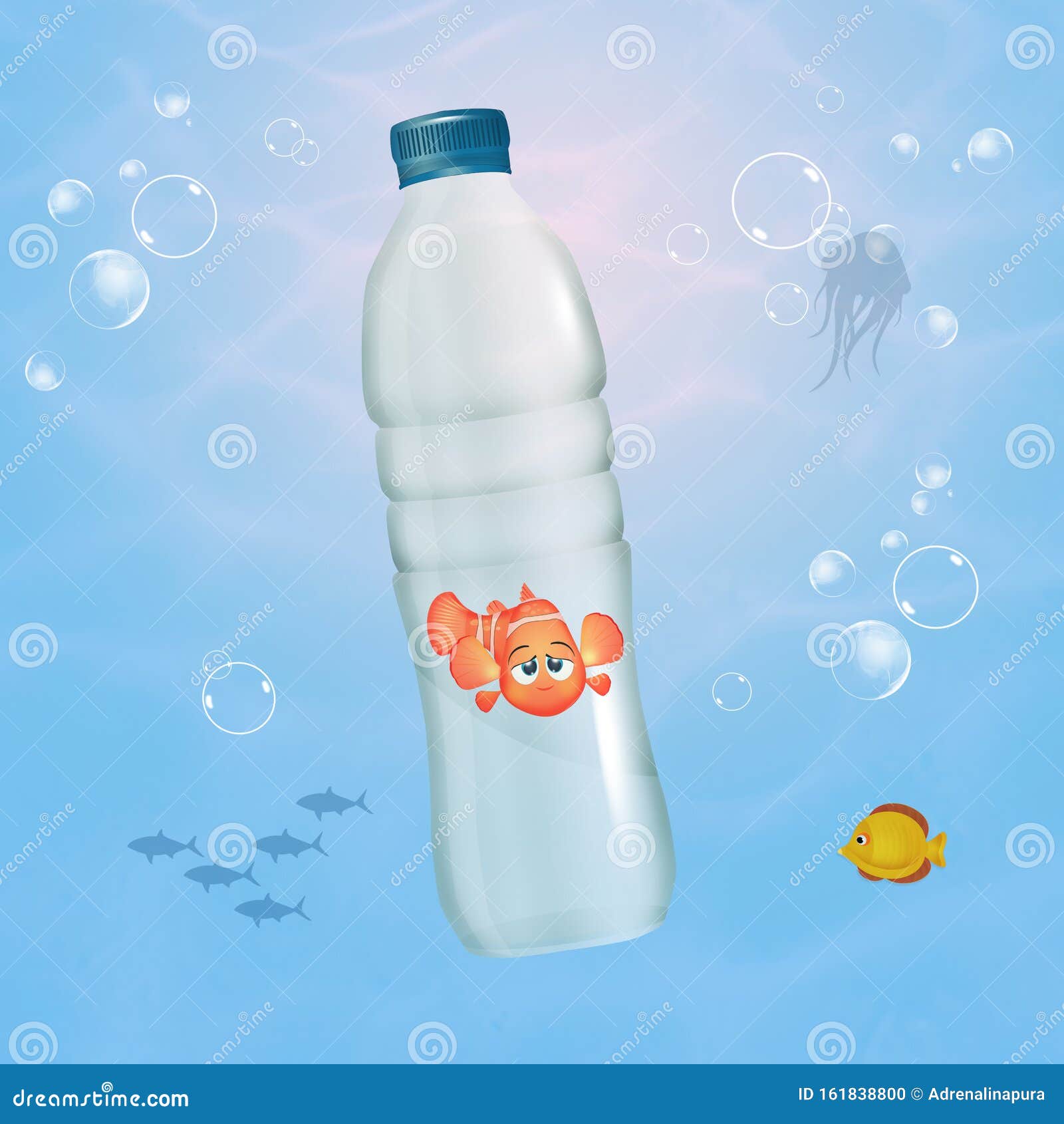 Fish Trapped In The Plastic Bottle Stock Image | CartoonDealer.com ...