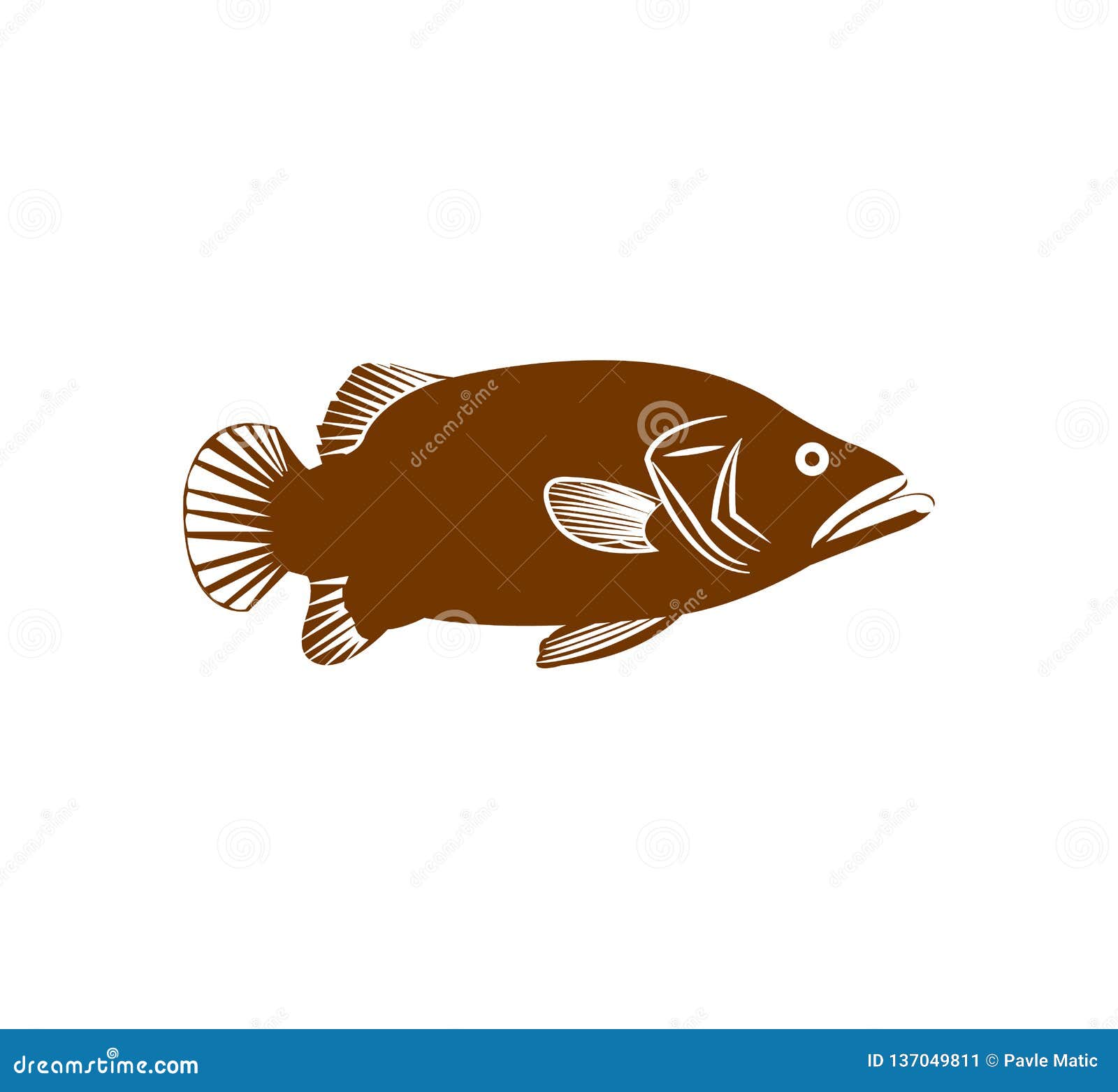Illustration of a Fish on White Background Stock Vector - Illustration ...