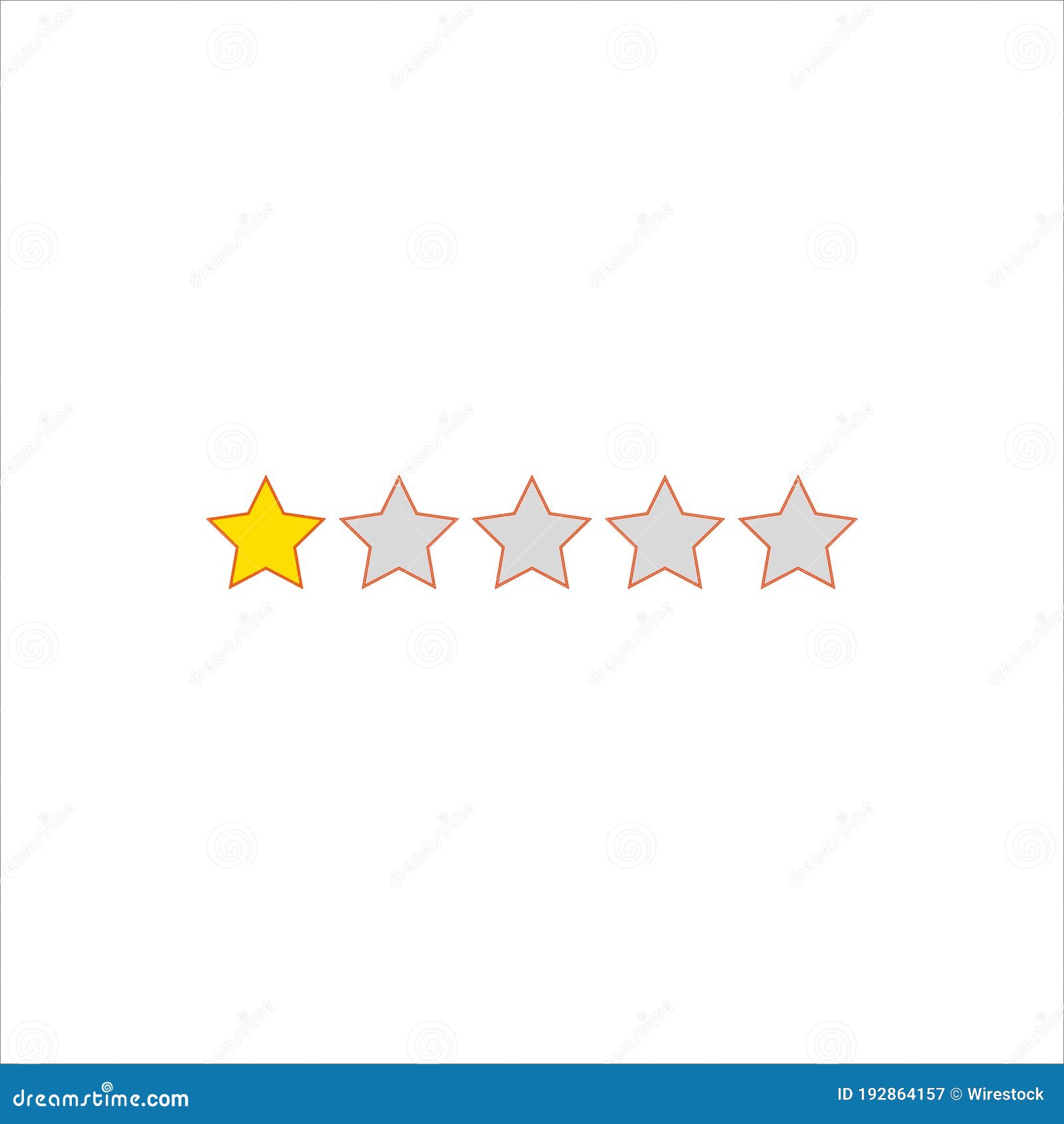 Illustration of the Five-star Ranking System Isolated on a White ...