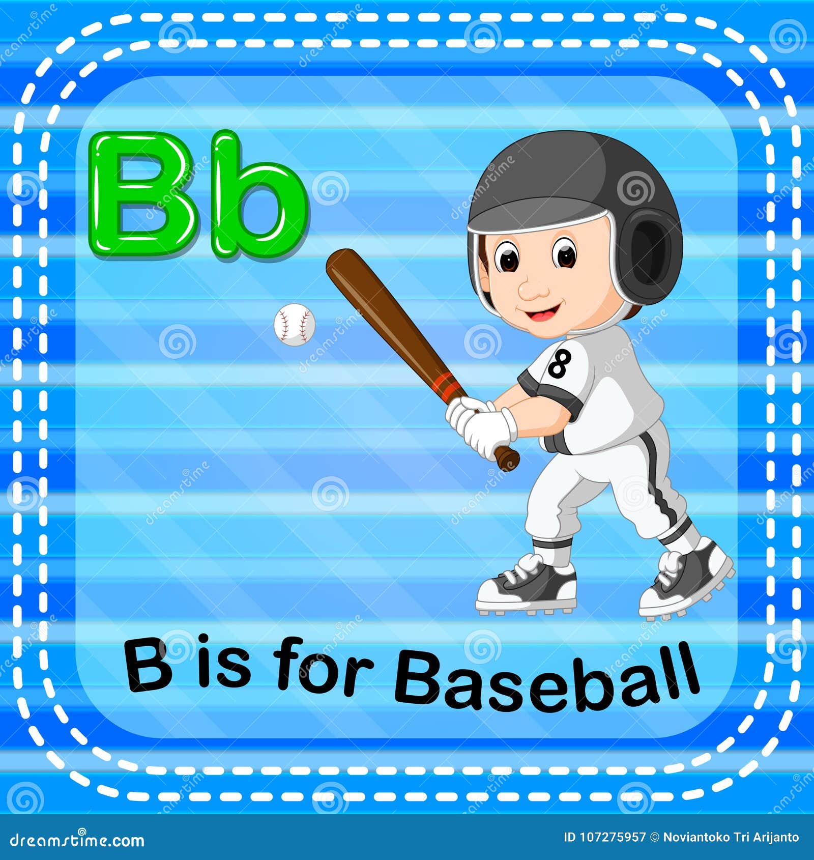 Flashcard Letter B is for Baseball Stock Vector - Illustration of ...