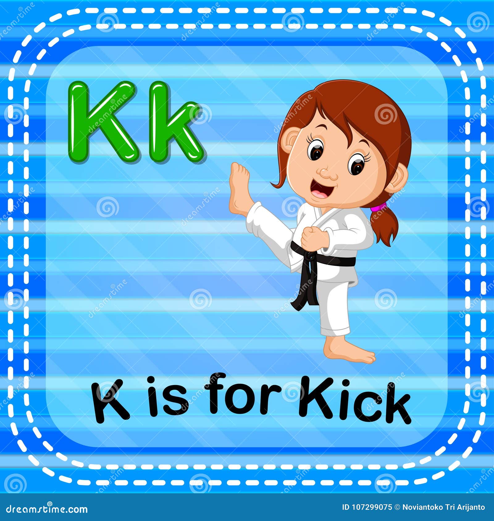 Flashcard Letter K Is For Kick Vector Illustration | CartoonDealer.com ...