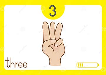 Flashcard number three stock vector. Illustration of number - 116667312