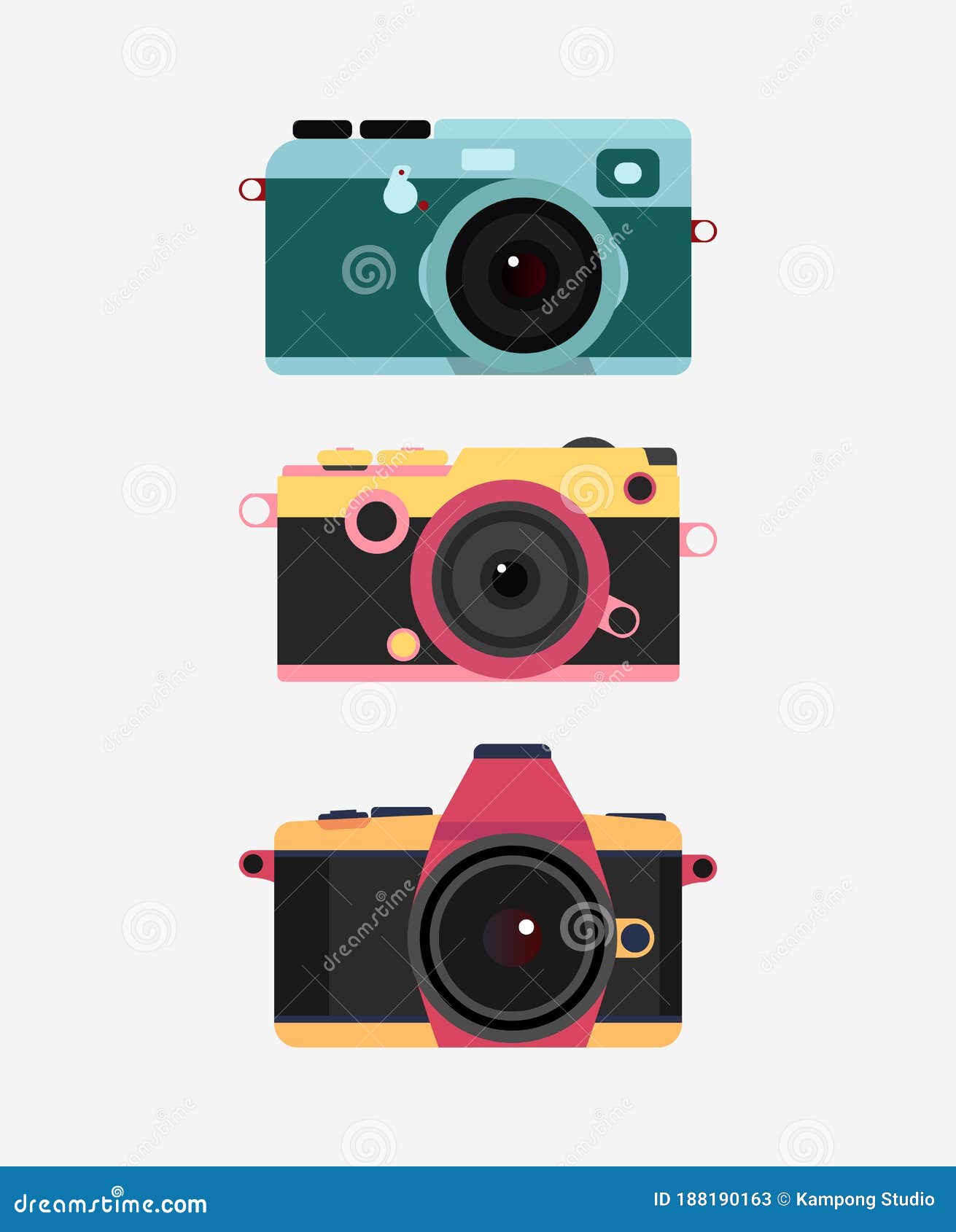 Illustration of Flat Camera Set Stock Vector - Illustration of ...