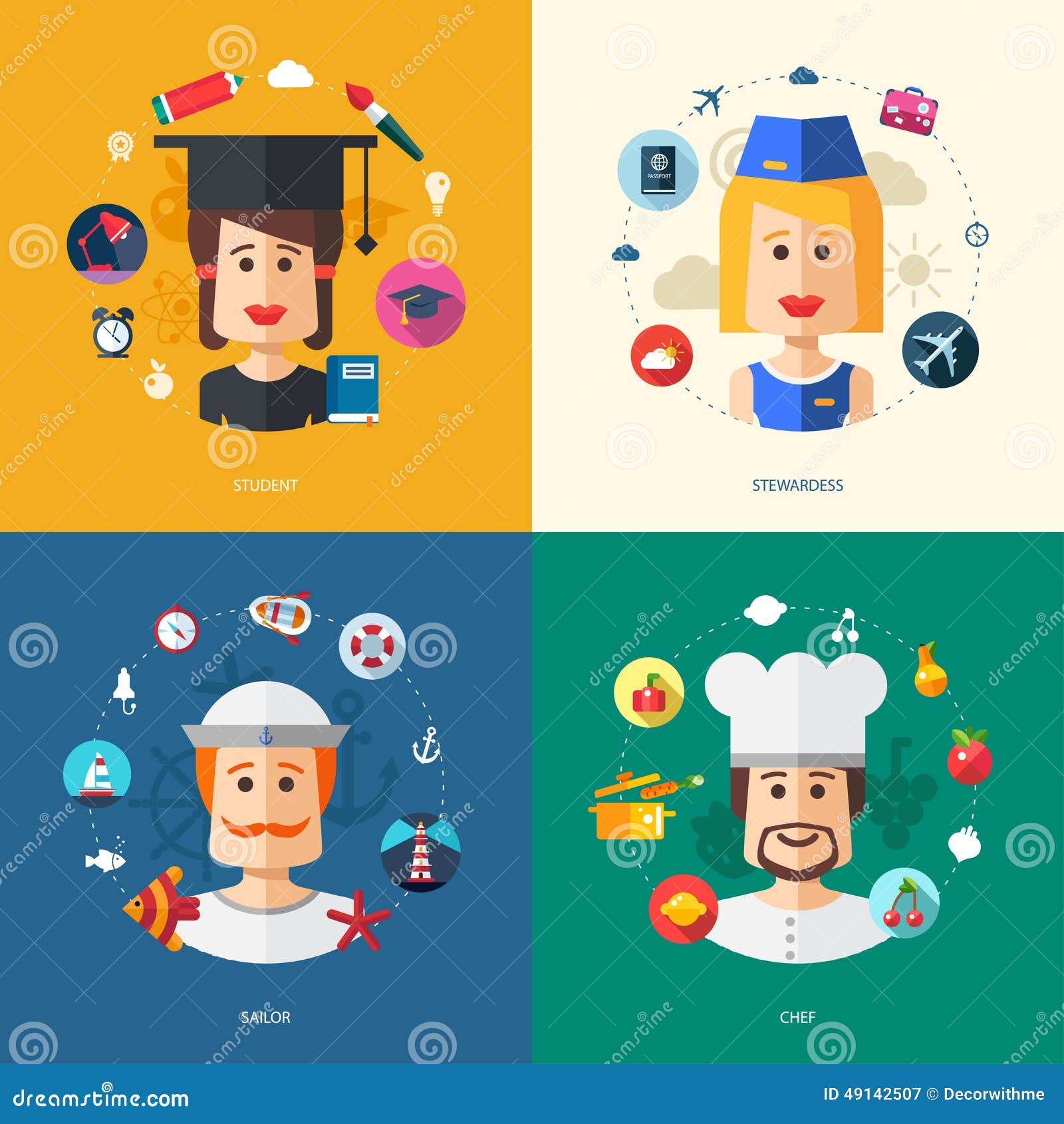 Illustration of Flat Design Business Illustrations Stock Vector ...