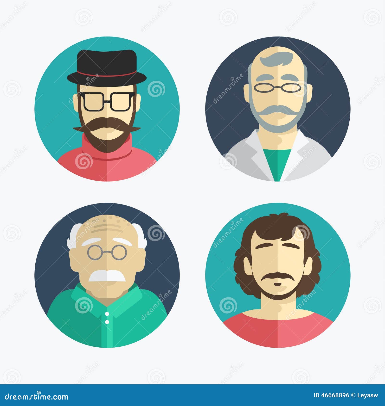 Illustration of Flat Design. Men Icons. Stock Vector - Illustration of ...