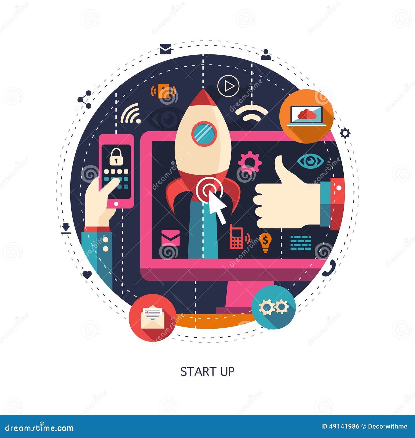 Illustration of Flat Design Start Up Business Stock Vector ...