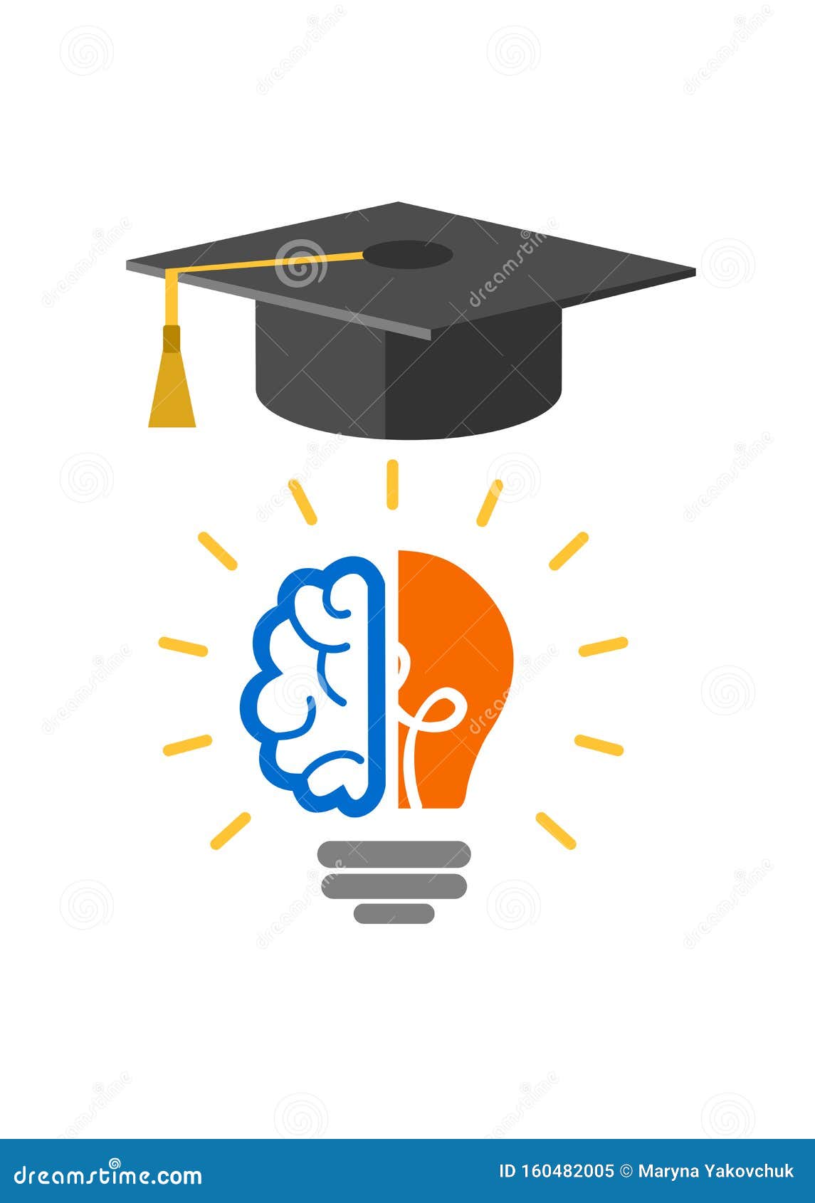 Illustration in Flat Design Style on the Topic of Education and Mind ...