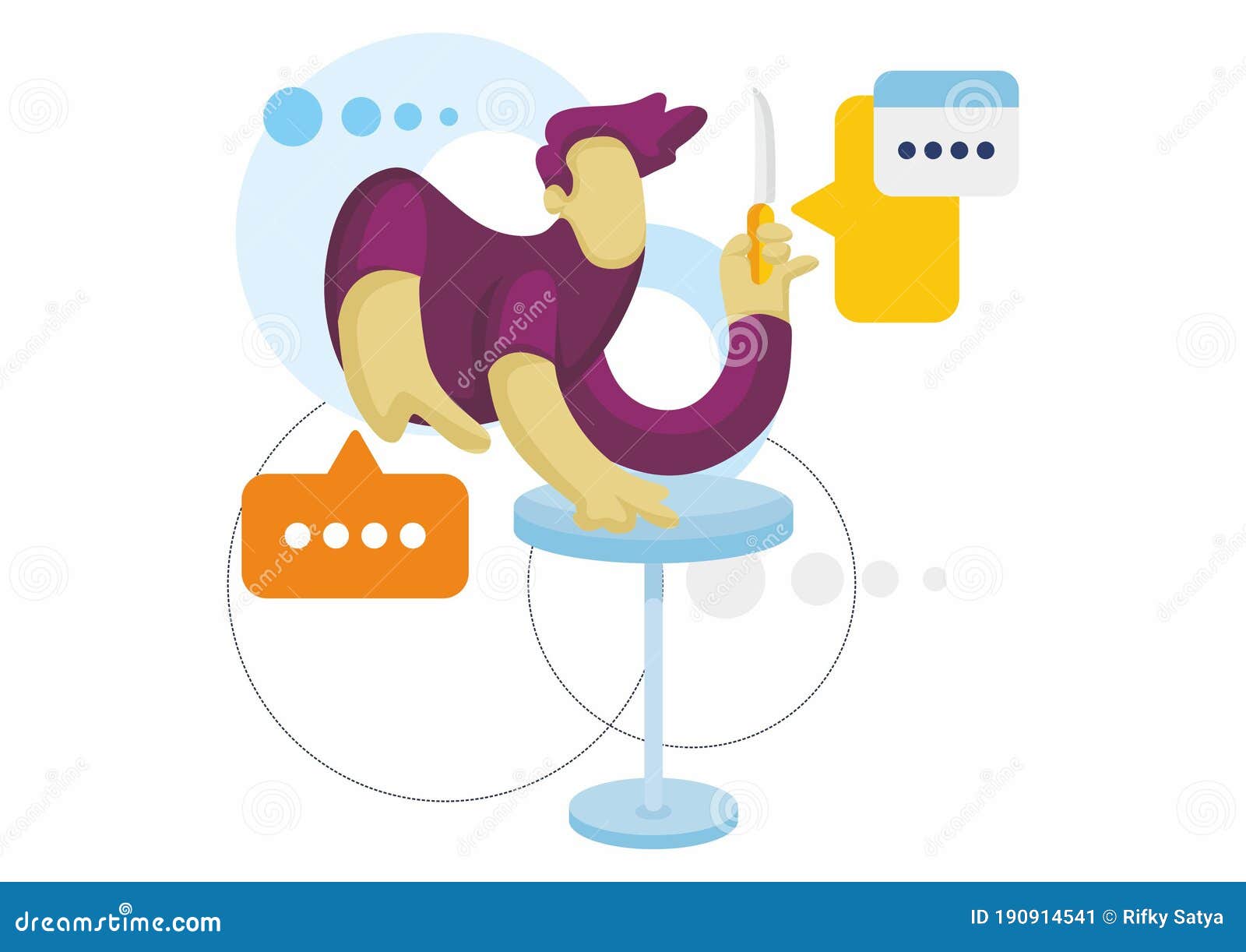 Flat Figure Illustration Concept Doing Homework Stock Vector ...