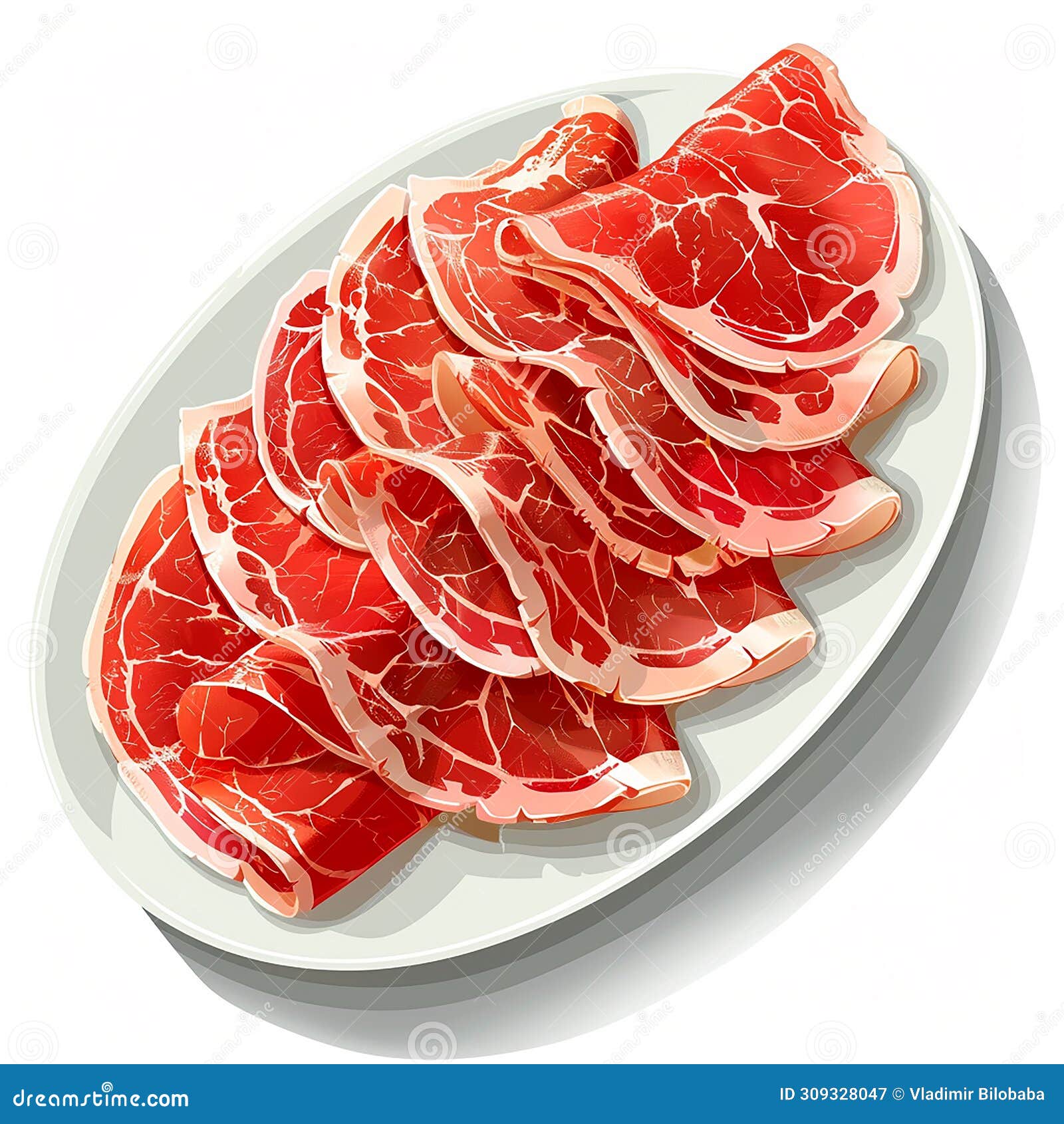 Illustration in Flat Icon Style Jamon Stock Illustration - Illustration ...
