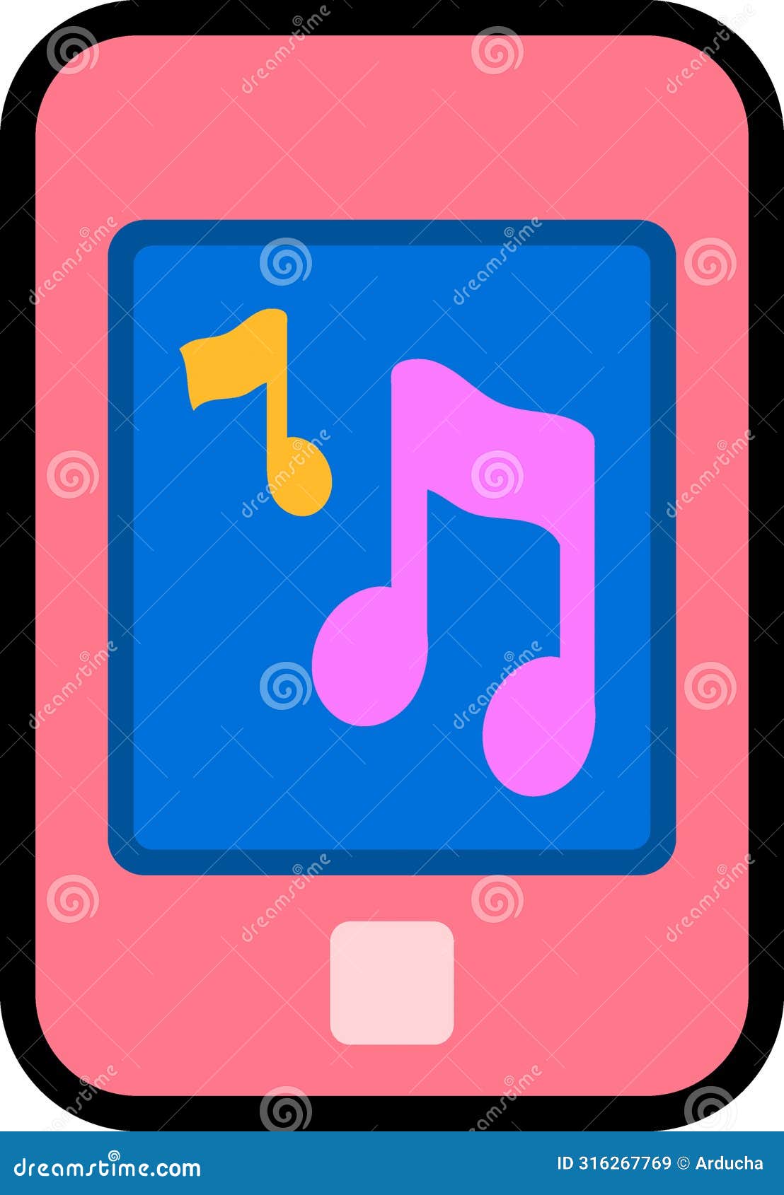 Illustration of a Flat Image of a Multimedia Icon, Digital Device Music ...