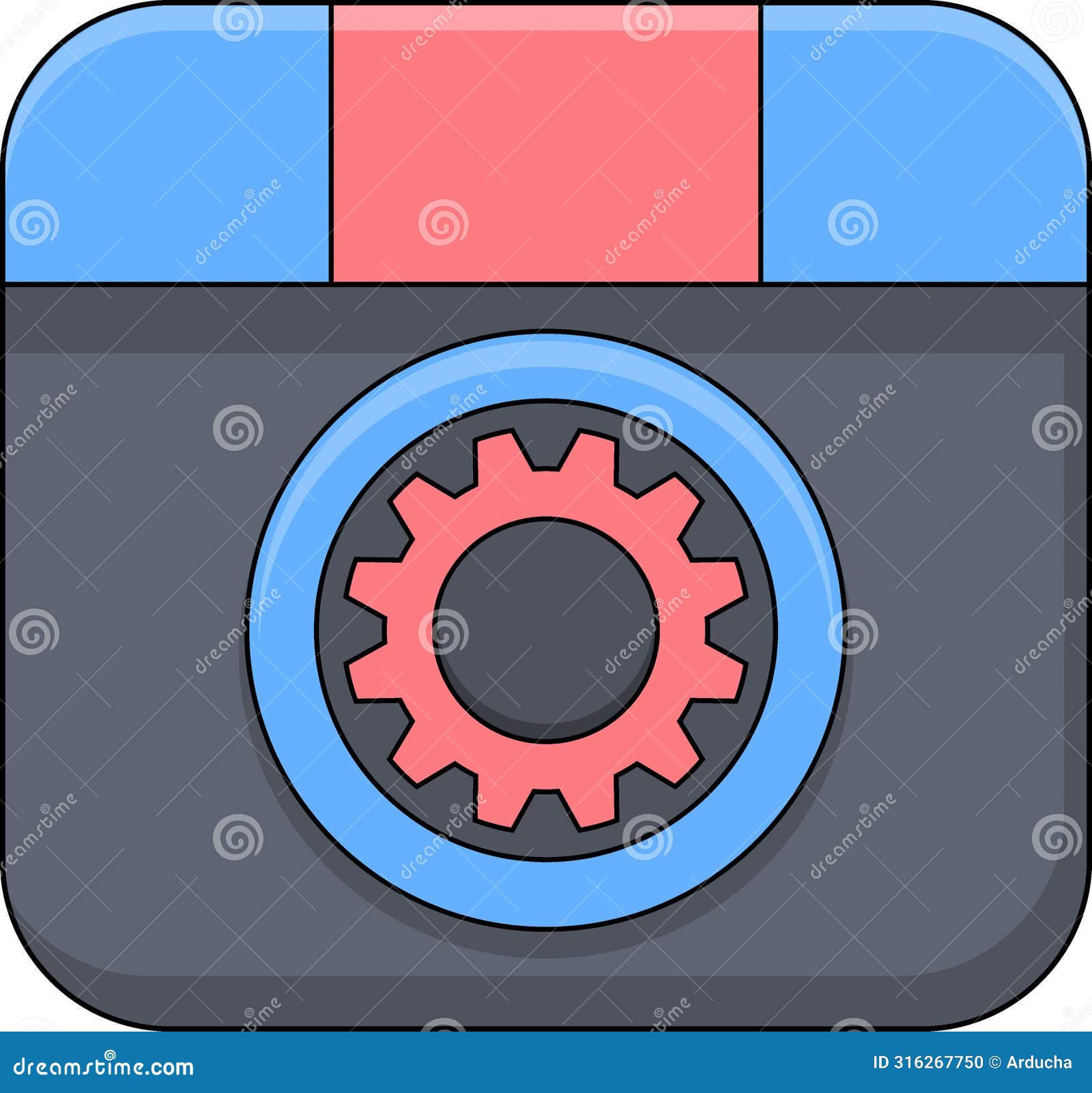 Illustration of a Flat Image of a Multimedia Icon, System Development ...