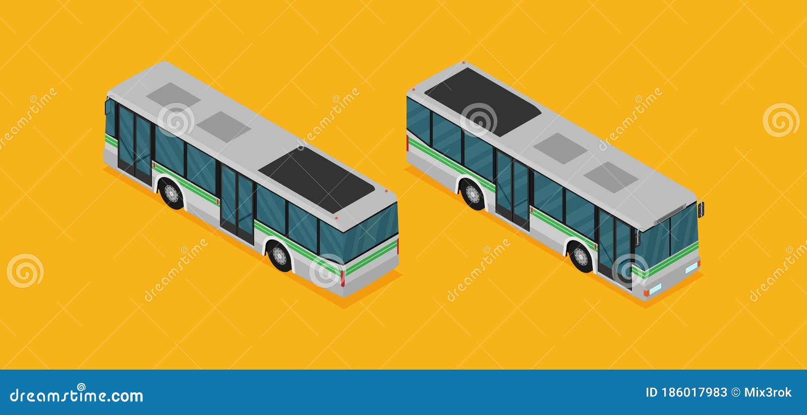 Illustration of a Flat Isometric Bus, Eps10 Vector Stock Vector ...