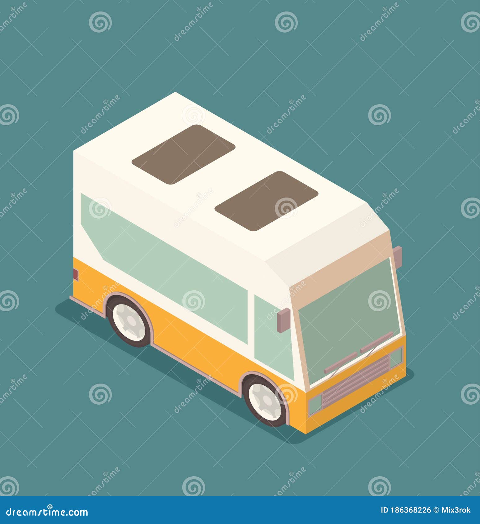 Illustration of a Flat Isometric Bus, Eps10 Vector Stock Vector ...