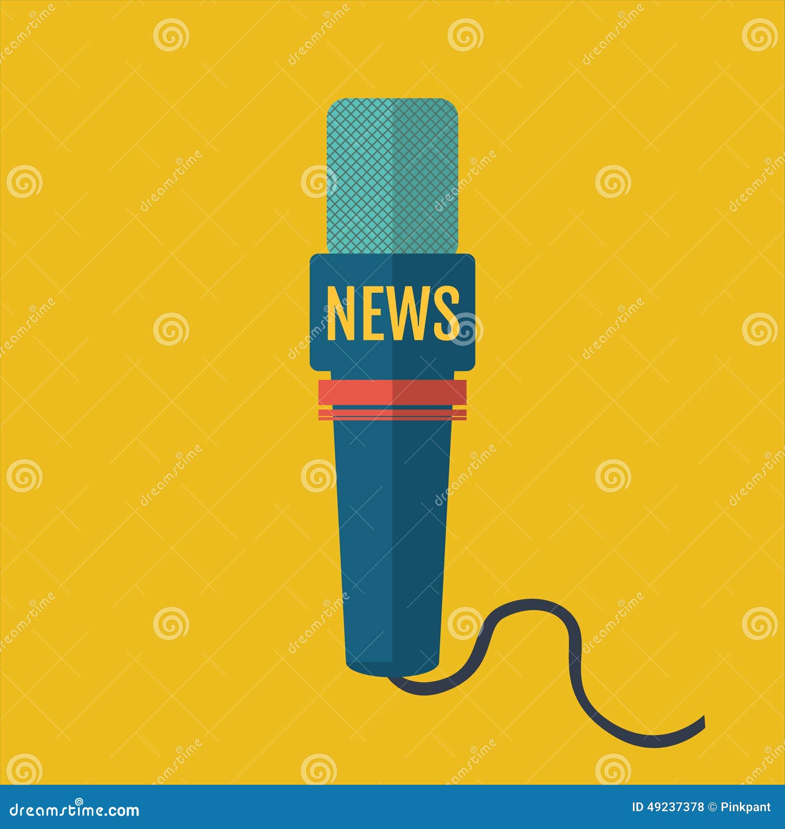 Illustration of a Flat or a Microphone Icon Journalist News Channel ...