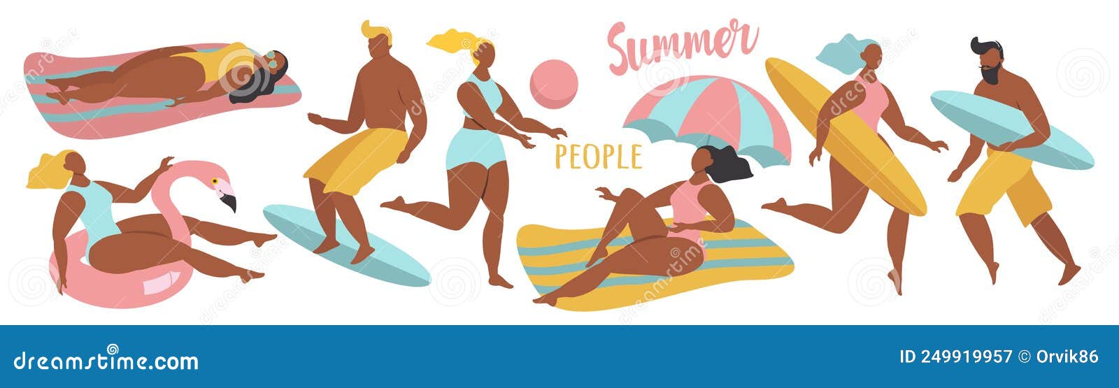 Illustration in Flat Style - Set of Elements. Various People on the ...