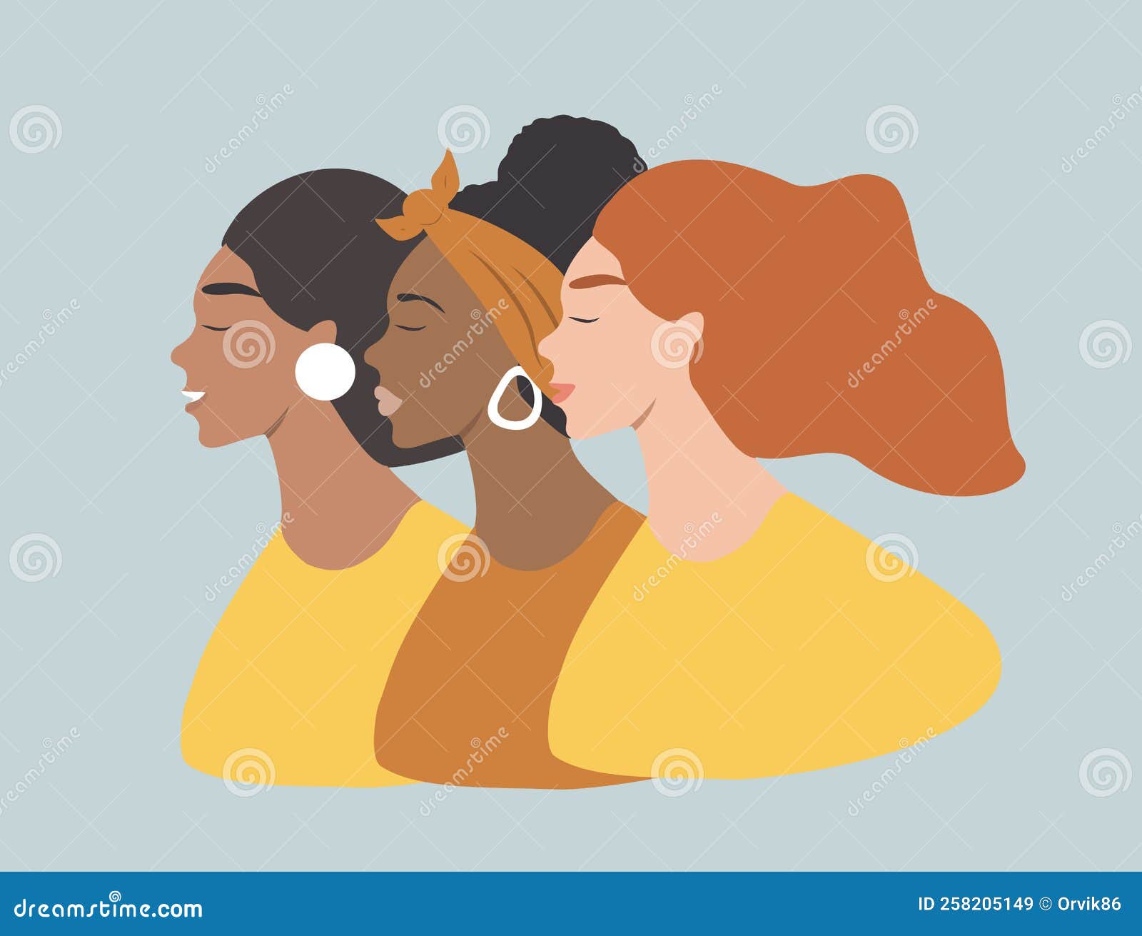Illustration in a Flat Style on the Theme of Womam`s Diversity. Stock ...