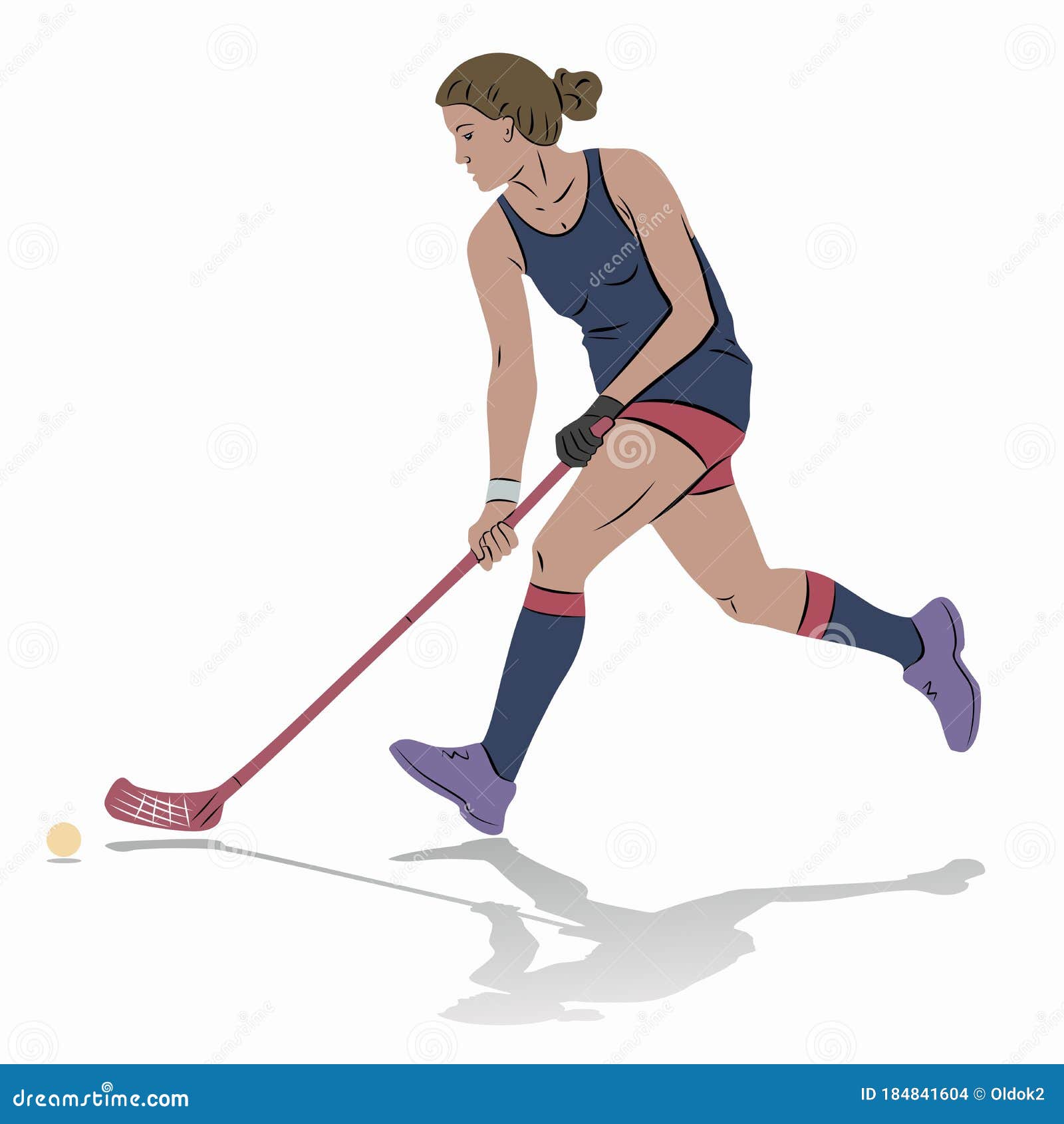 Floorball Female Player Silhouette Vector Illustration | CartoonDealer ...
