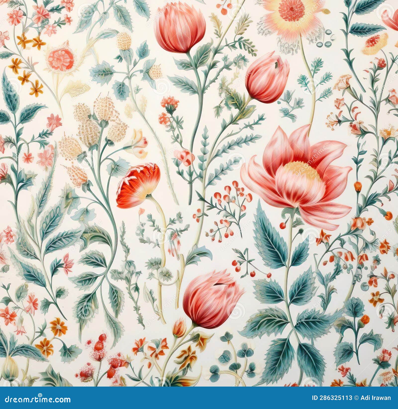 An Illustration Floral Pattern with White Background Stock Illustration ...