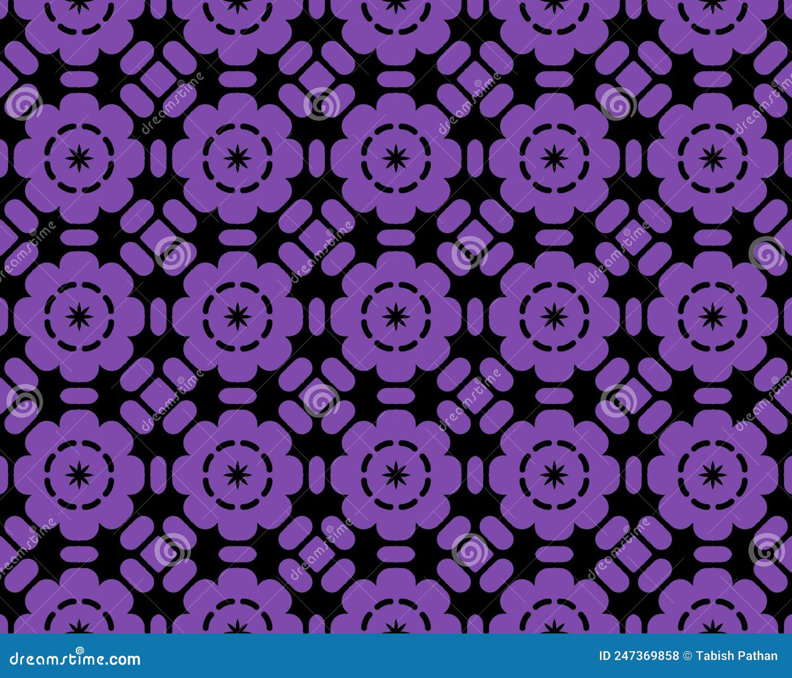 Illustration of Floral Seamless Pattern in Purple Color Stock ...