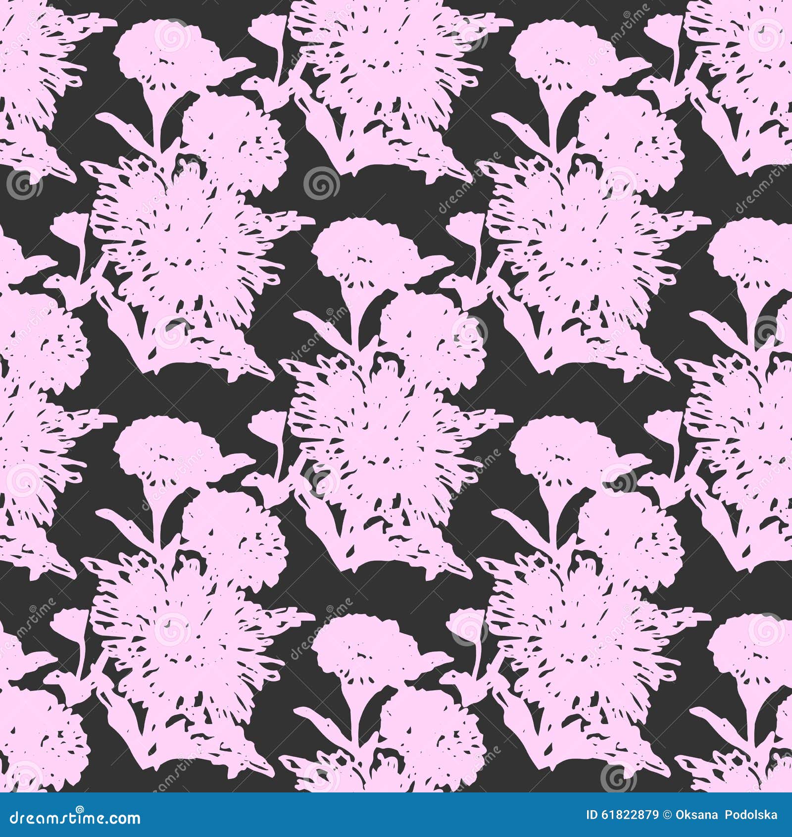 Illustration of Flower, Aster. Seamless Pattern. Stock Vector ...