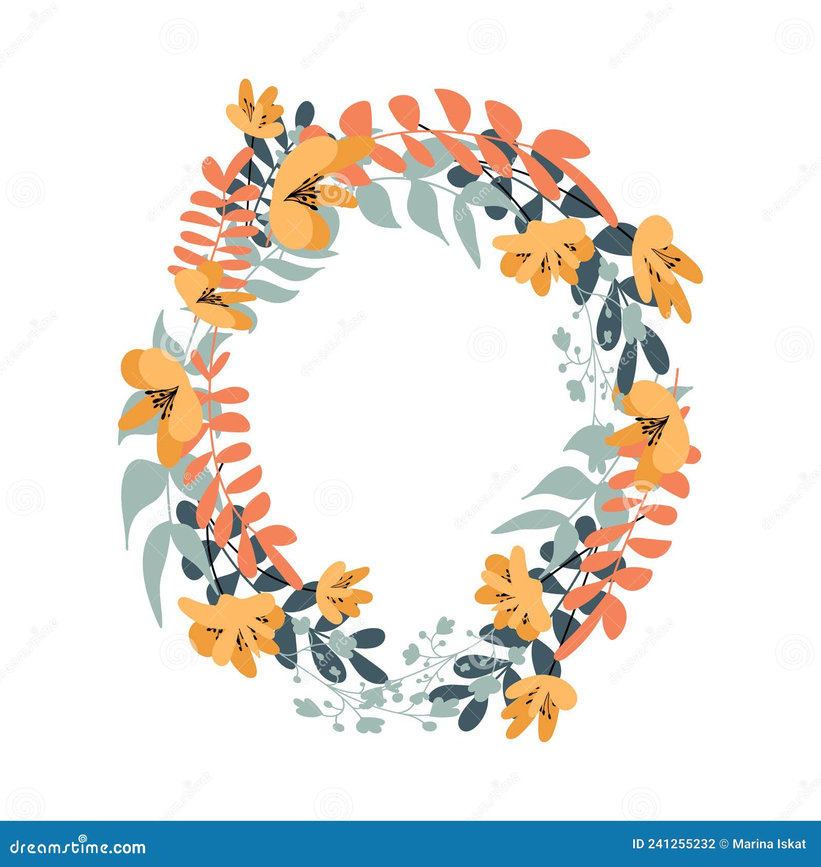 Illustration Flower Circle Frame for Your Text Stock Vector ...