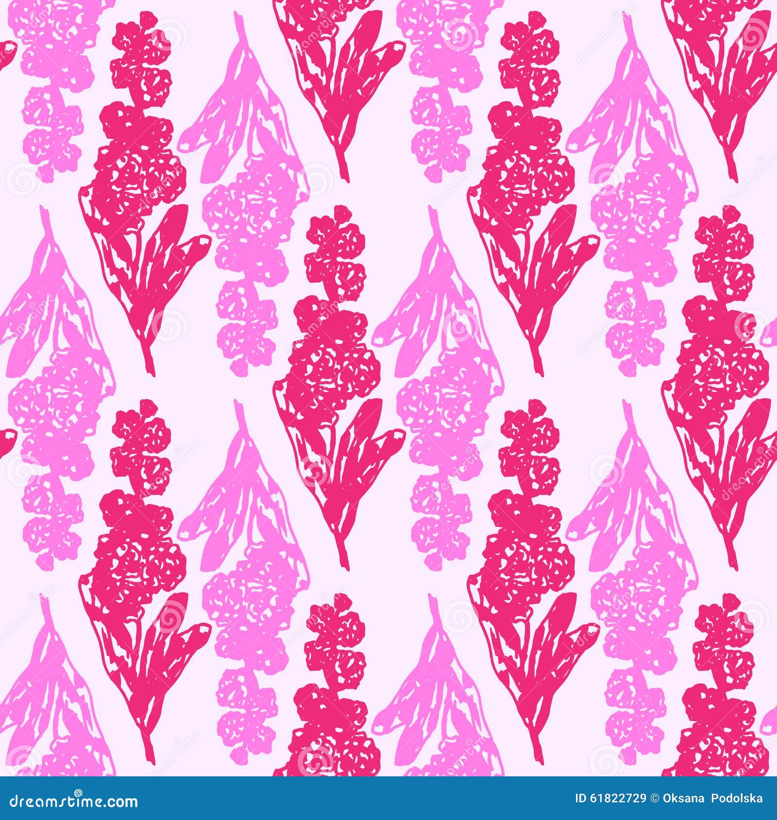 Illustration of Flower, Gillyflower. Seamless Pattern. Stock Vector ...