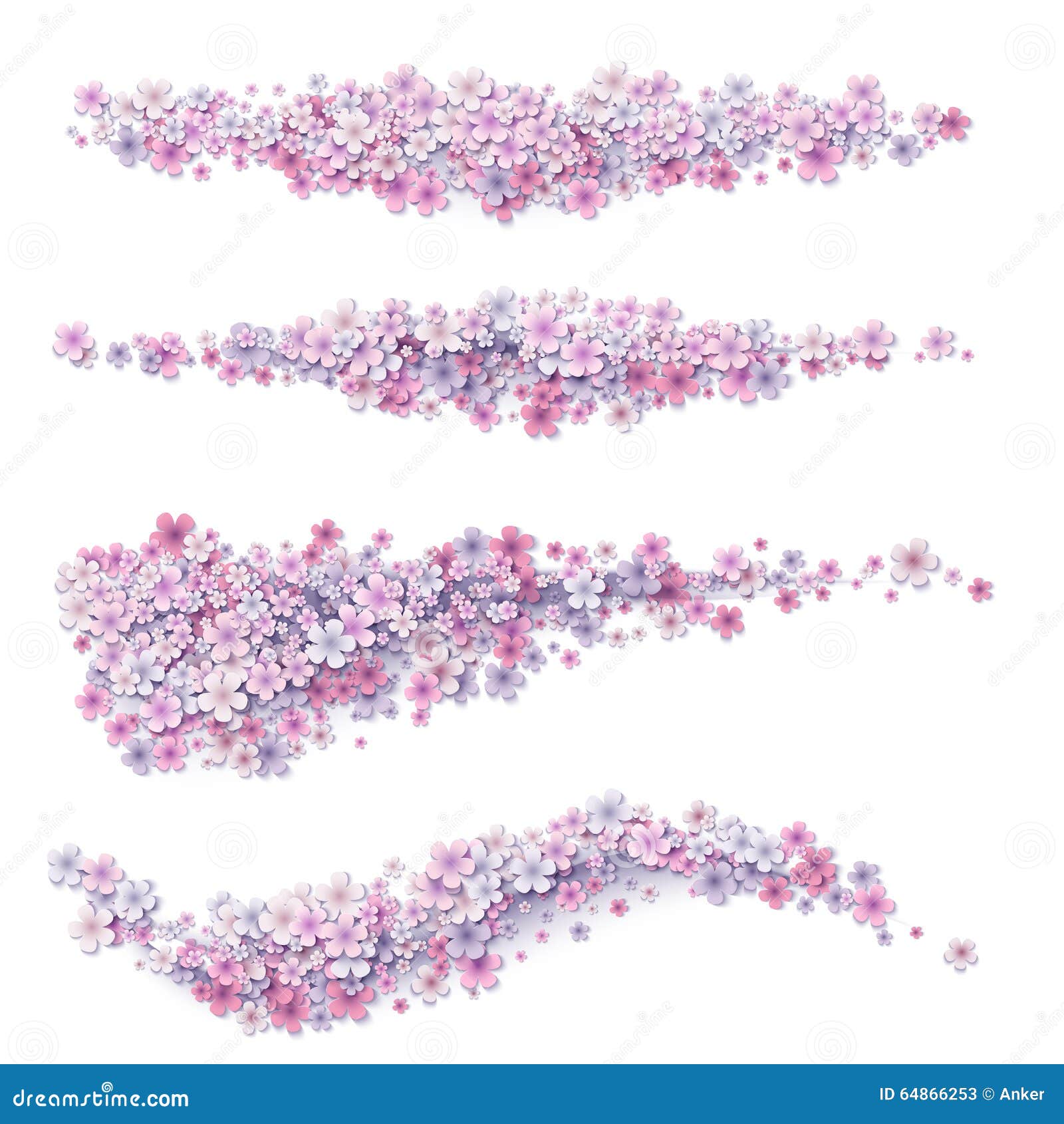 Illustration with Flower Strips Collection Stock Vector - Illustration ...