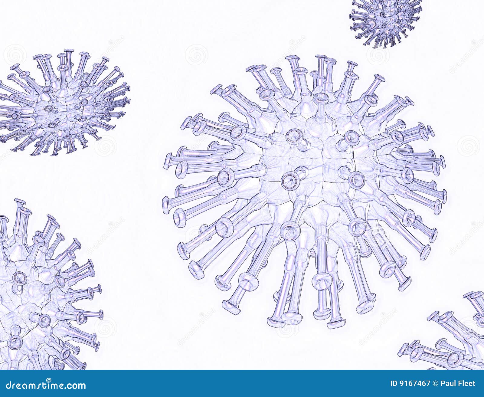 Illustration of a Flu Virus Stock Illustration - Illustration of ...