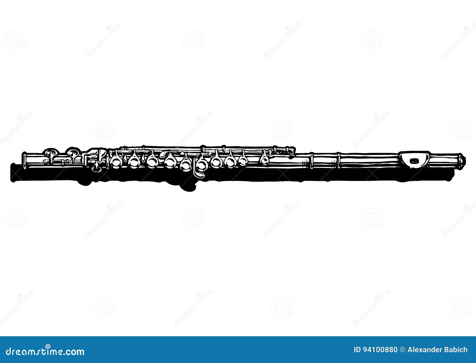 Illustration of flute stock vector. Illustration of flutist - 94100880