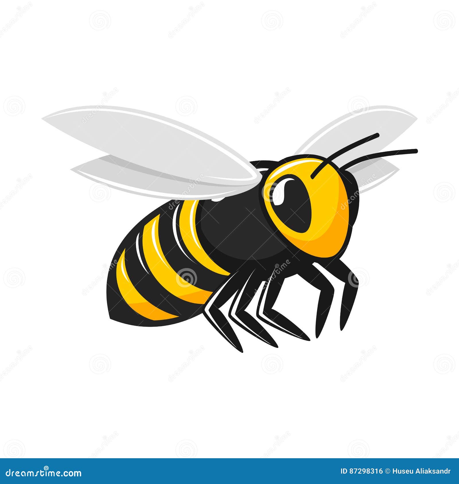 Illustration of Flying Bee. Stock Vector - Illustration of flat, cheerful: 87298316